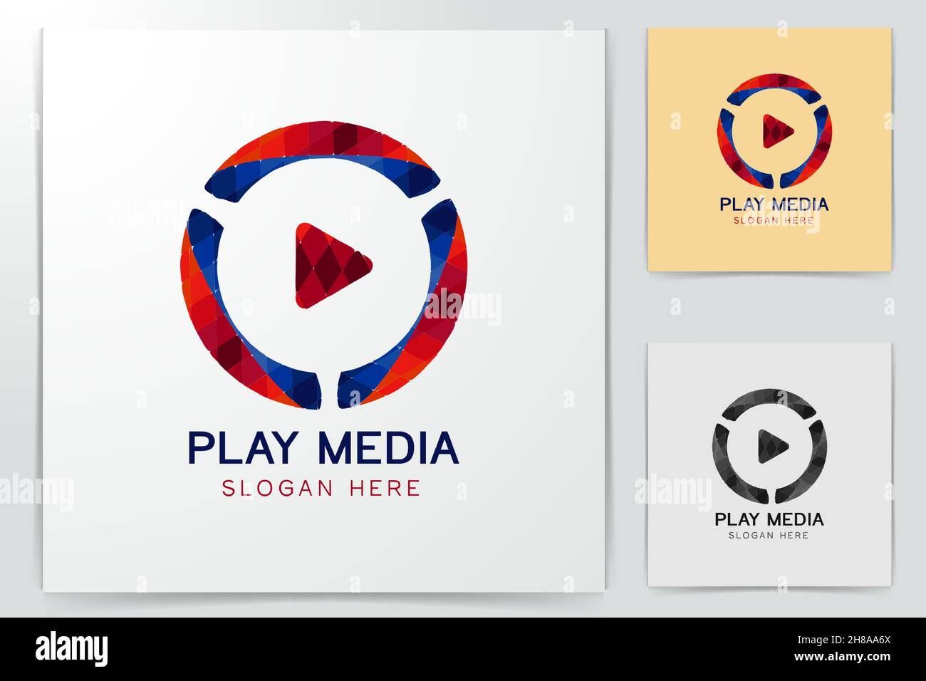 play button logo design inspiration Isolated On white Backgrounds Stock ...