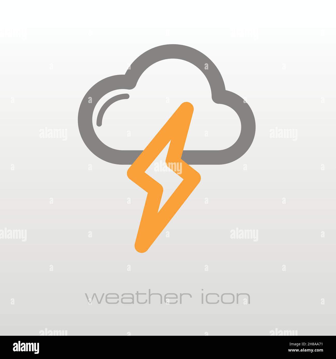 Cloud Lightning outline icon. Meteorology. Weather. Vector illustration ...