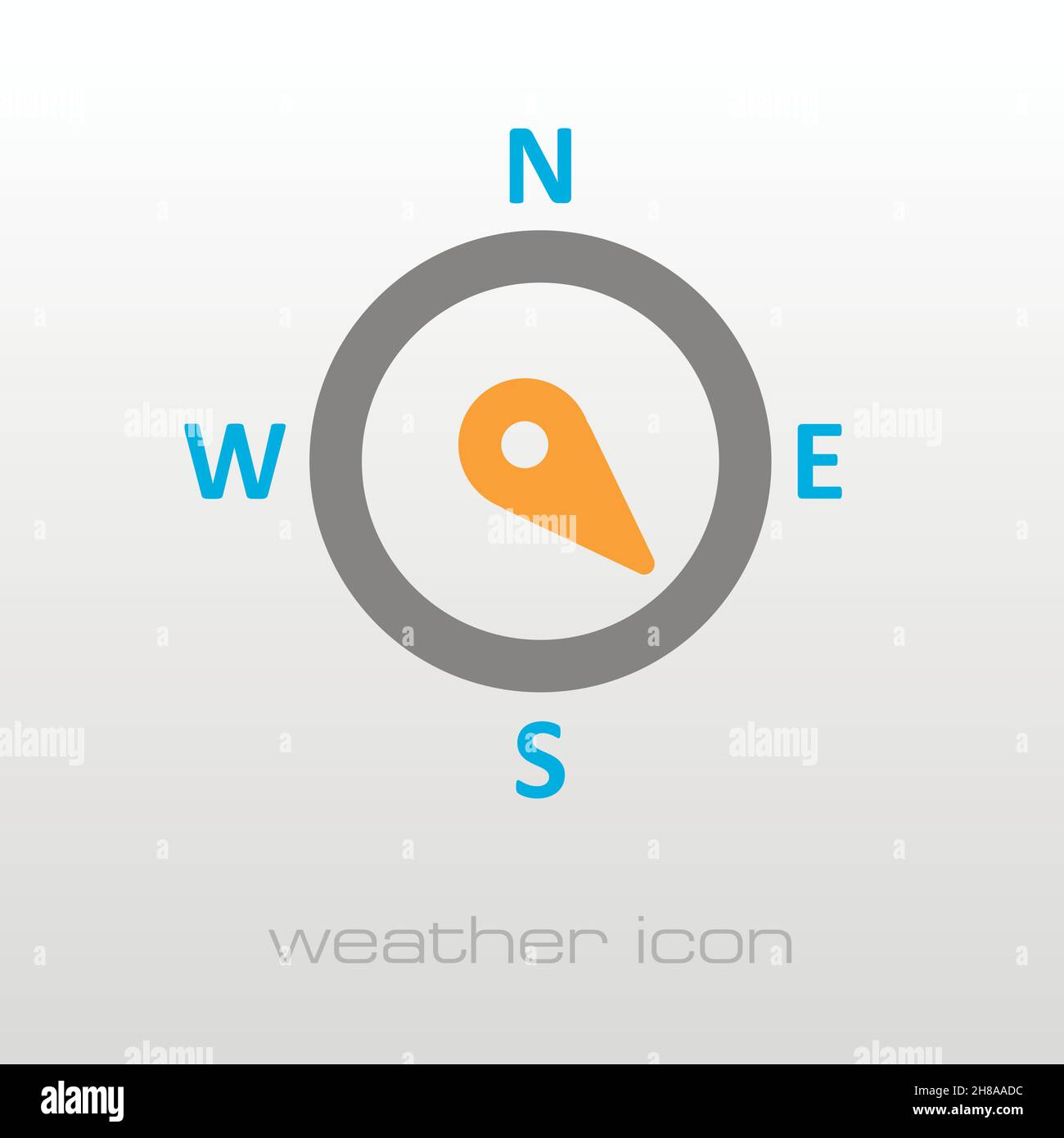 Compass wind rose outline icon. Direction southeast. Meteorology ...