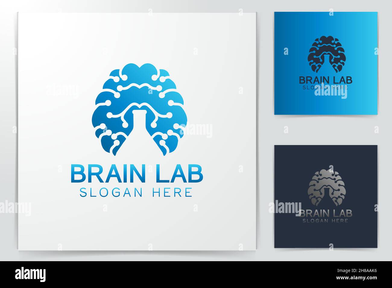 brain and glass tube logo Designs Inspiration Isolated on White ...