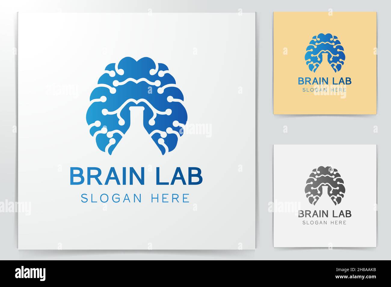 brain and negative space of test tube logo Designs Inspiration Isolated ...