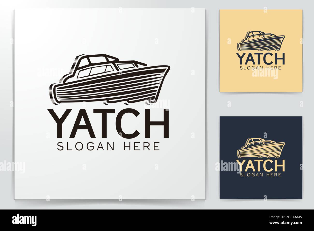 boat logo Designs Inspiration Isolated on White Background Stock Vector ...