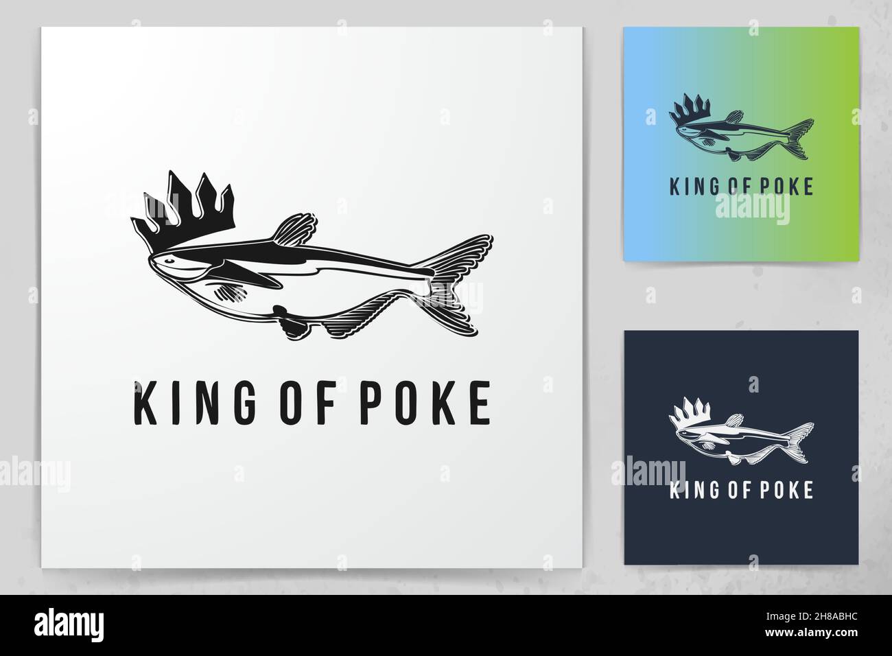 milkfish, poke king logo Designs Inspiration Isolated on White ...