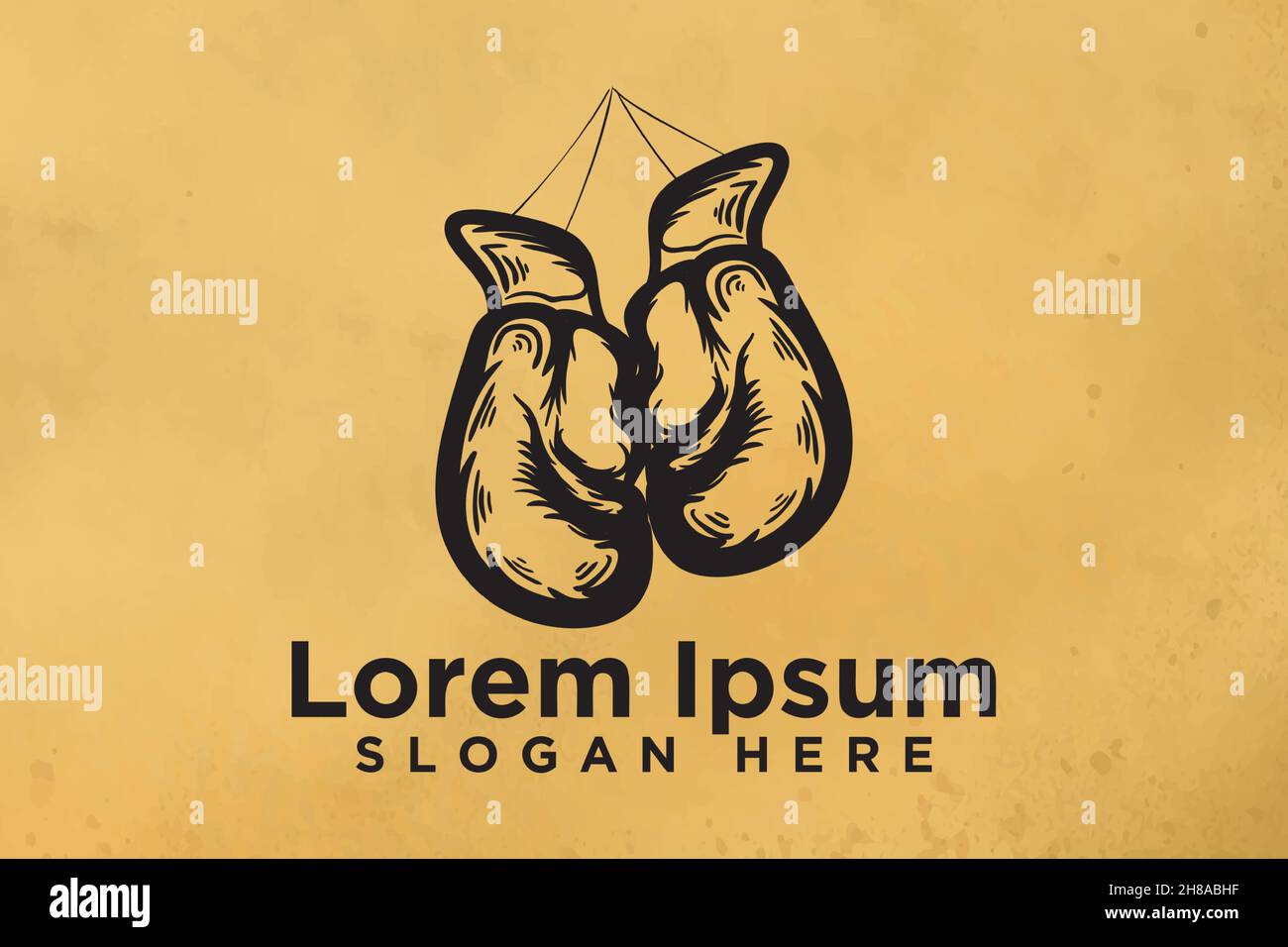 Hand Drawn boxing gloves Logo Designs Vector Illustration Stock Vector ...