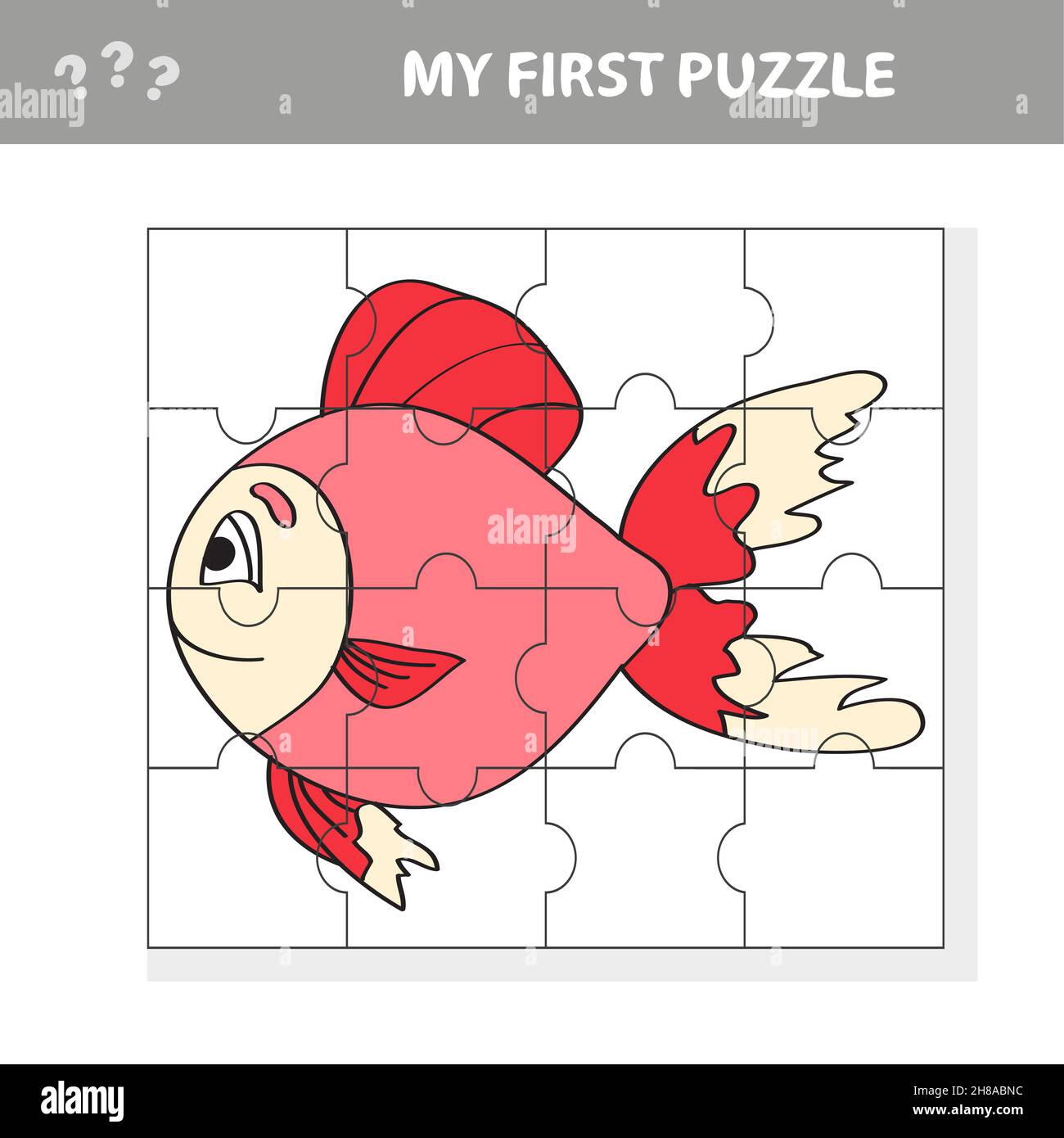 Fish in cartoon style, education game for the development of preschool ...