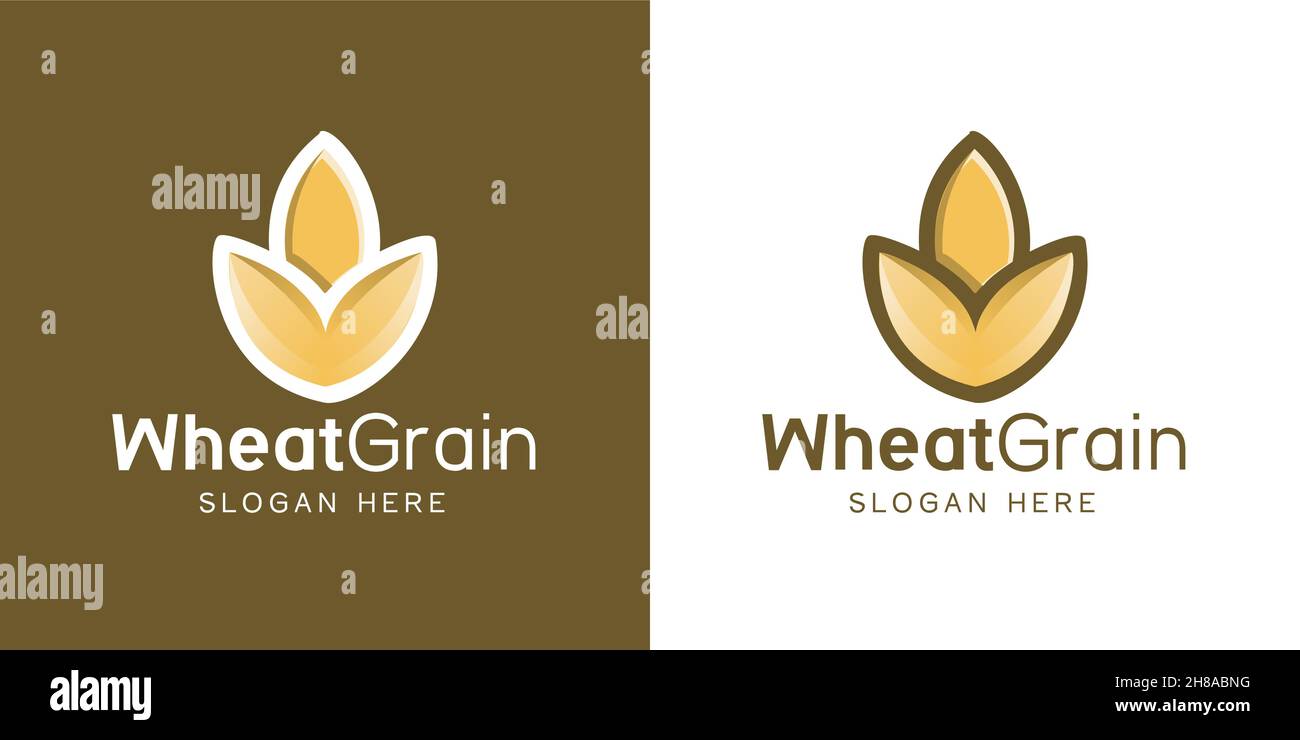 minimalist wheat, grain agriculture logo design inspiration Stock ...