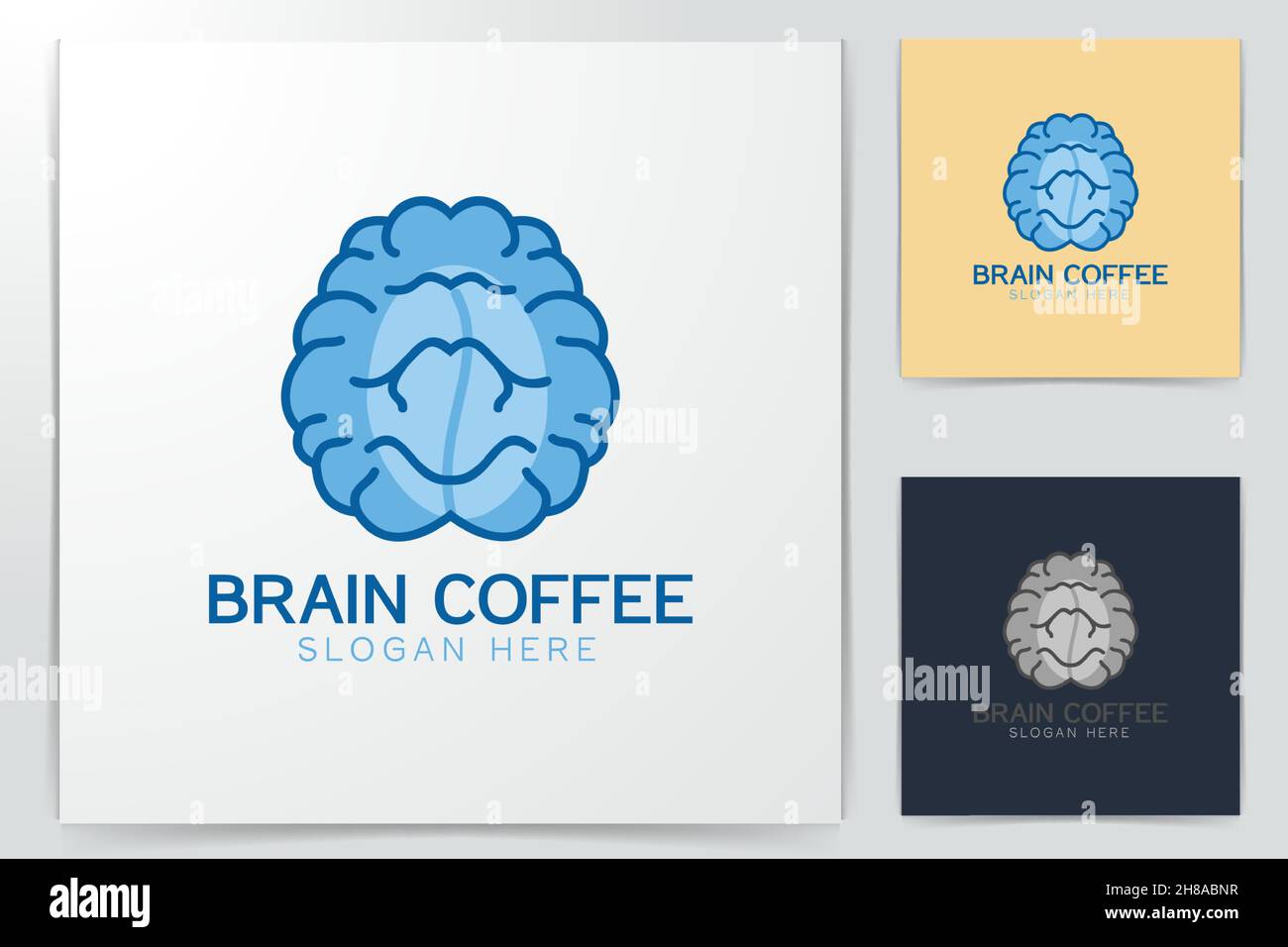 brain coffee logo Designs Inspiration Isolated on White Background ...