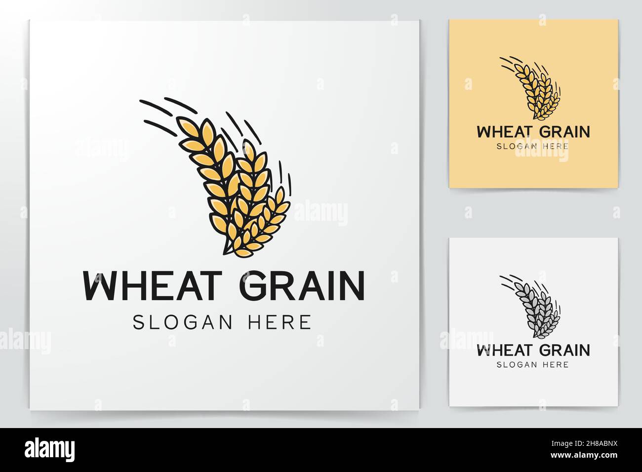 wheat grain agriculture logo Designs Inspiration Isolated on White ...