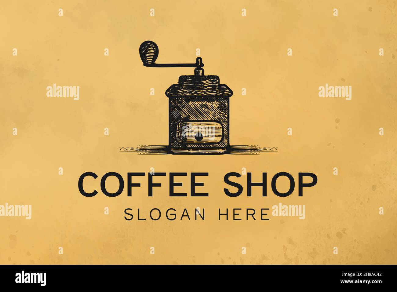 hand drawn grinder, roaster, coffee logo Designs Inspiration Isolated ...