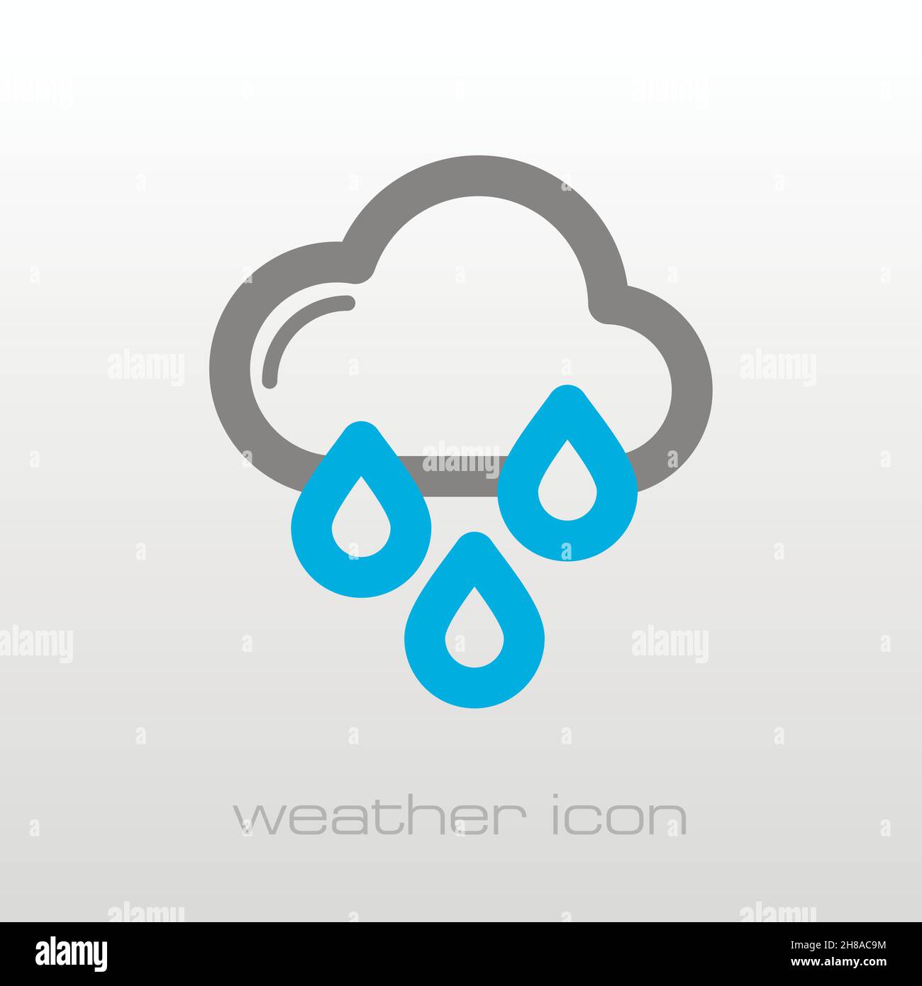 Rain Cloud Rainfall outline icon. Meteorology. Weather. Vector ...