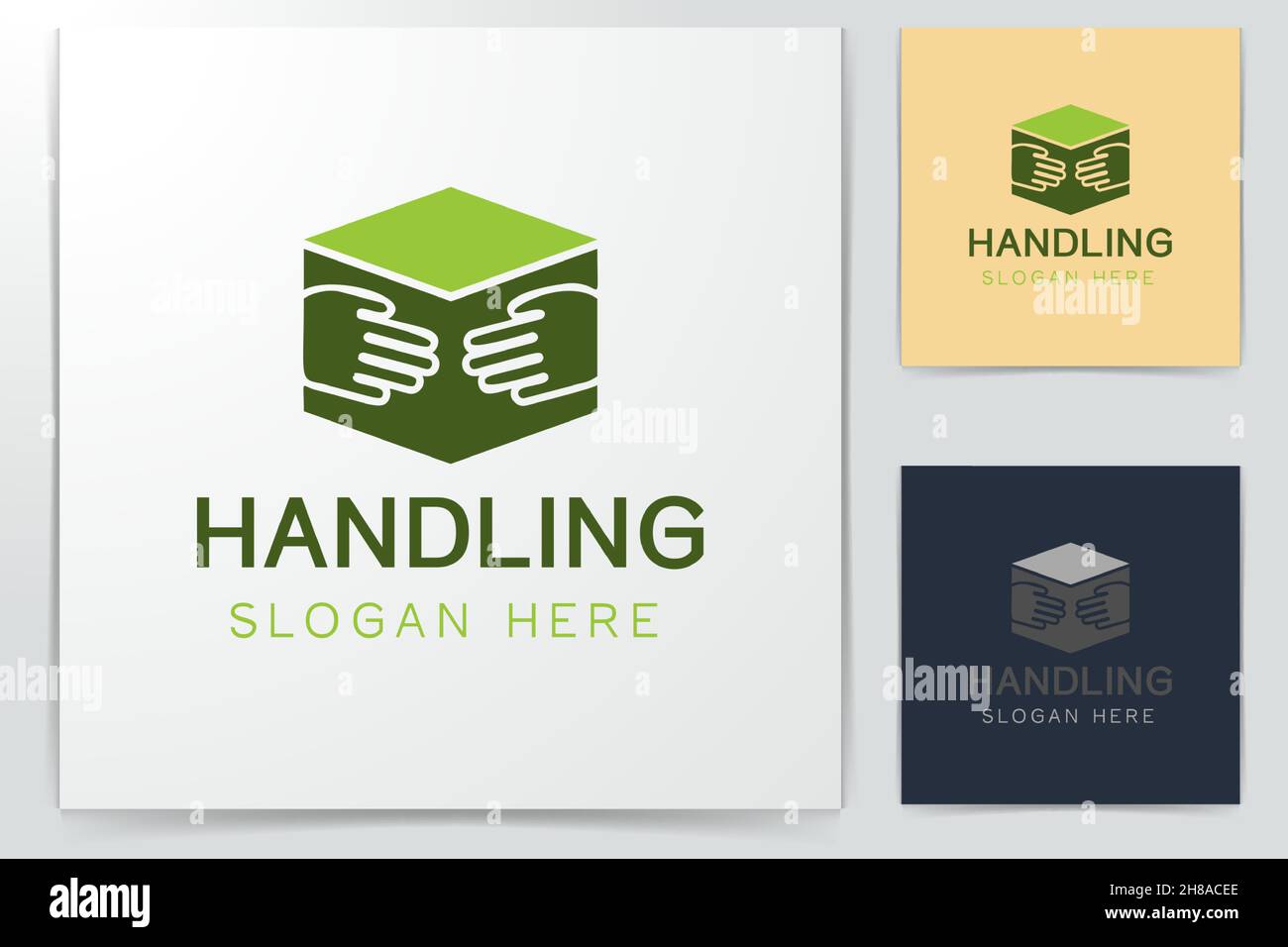 hand and box logo Designs Inspiration Isolated on White Background ...