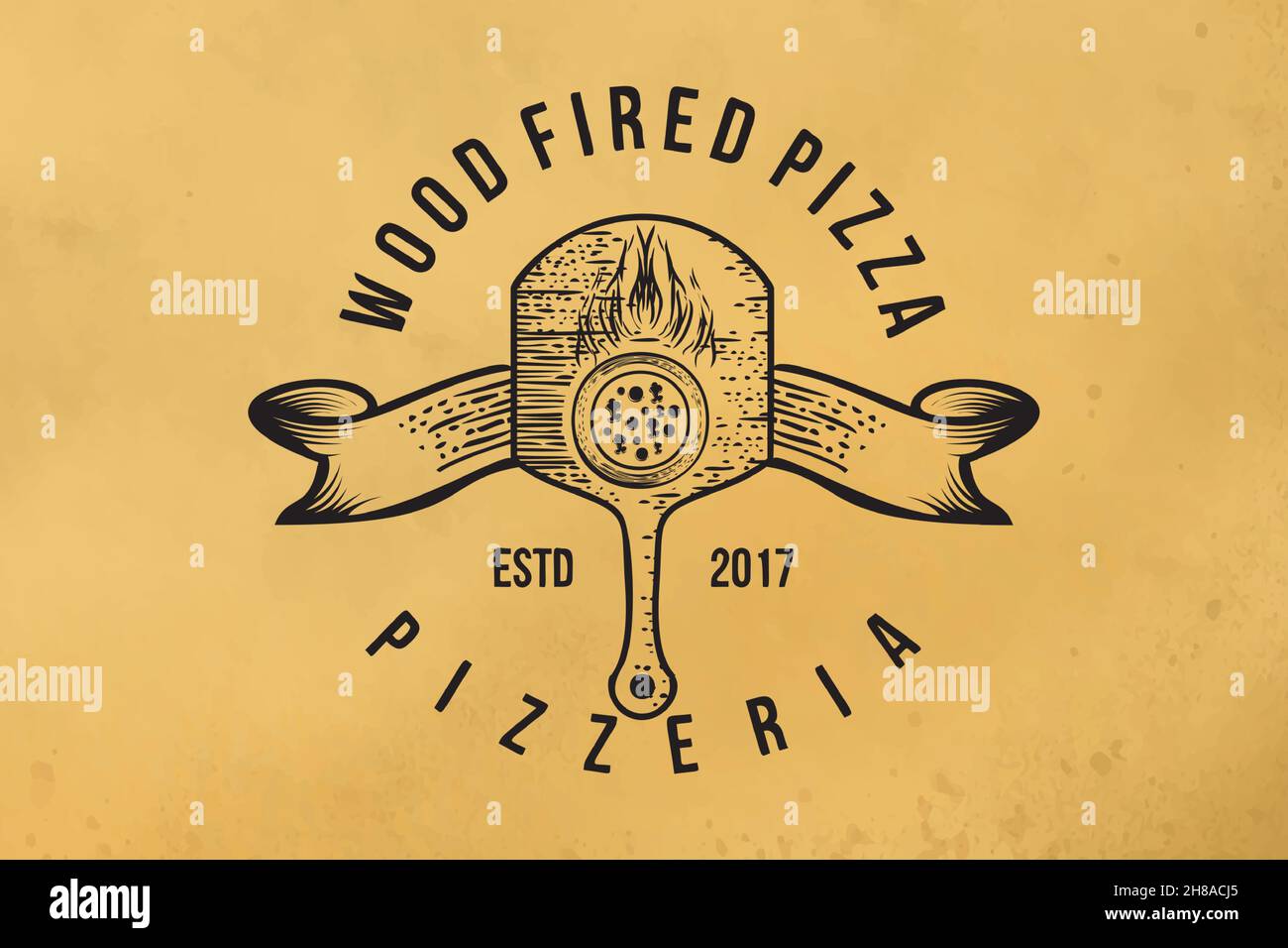 italian pizza, wood fired logo Designs Inspiration Stock Vector Image ...