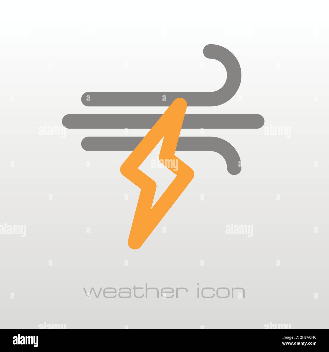 Wind Lightning outline icon. Meteorology. Weather. Vector illustration ...