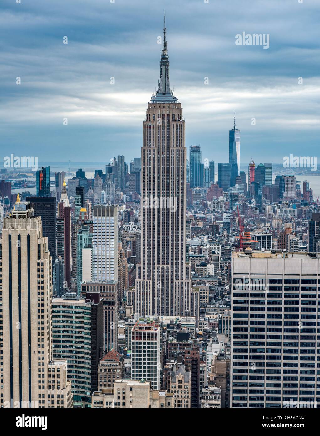 View of Manhattan from top of Rockefeller Tower New York City Stock ...