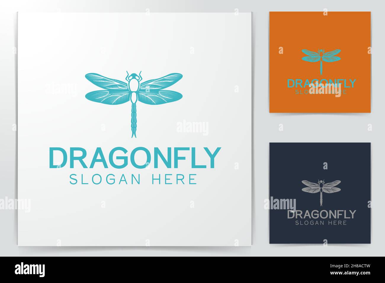 dragonflies logo design Stock Vector Image & Art - Alamy