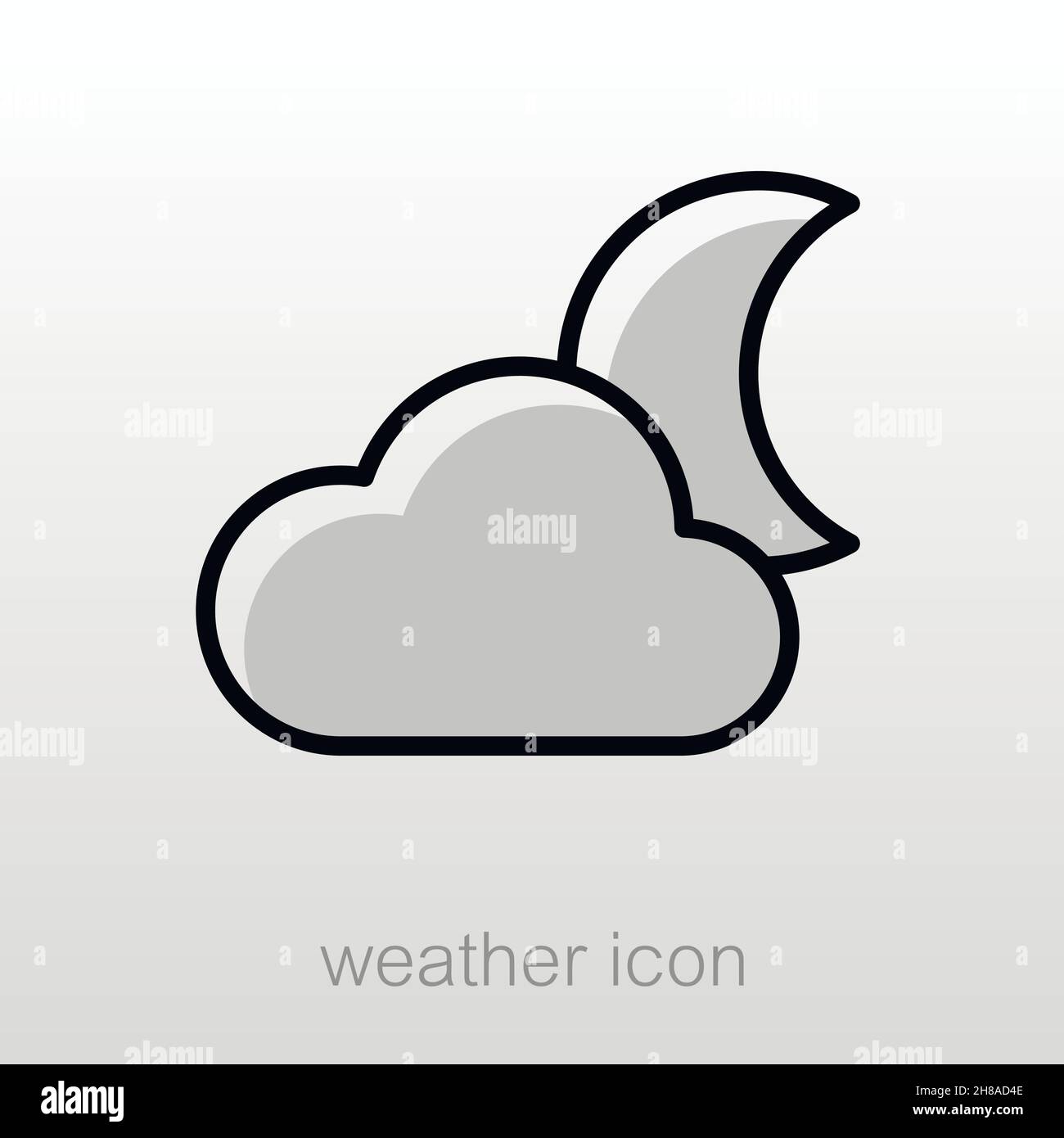 Cloud Moon outline icon. Sleep night dreams symbol. Meteorology ...