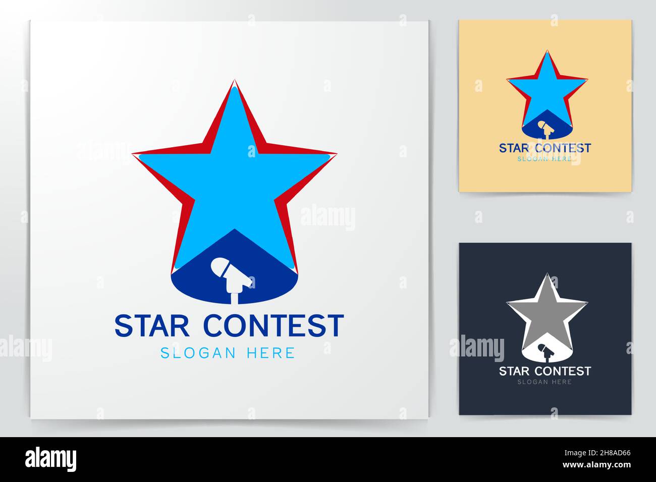 Star Logo and microphone, Musical Logo design inspiration Isolated On ...