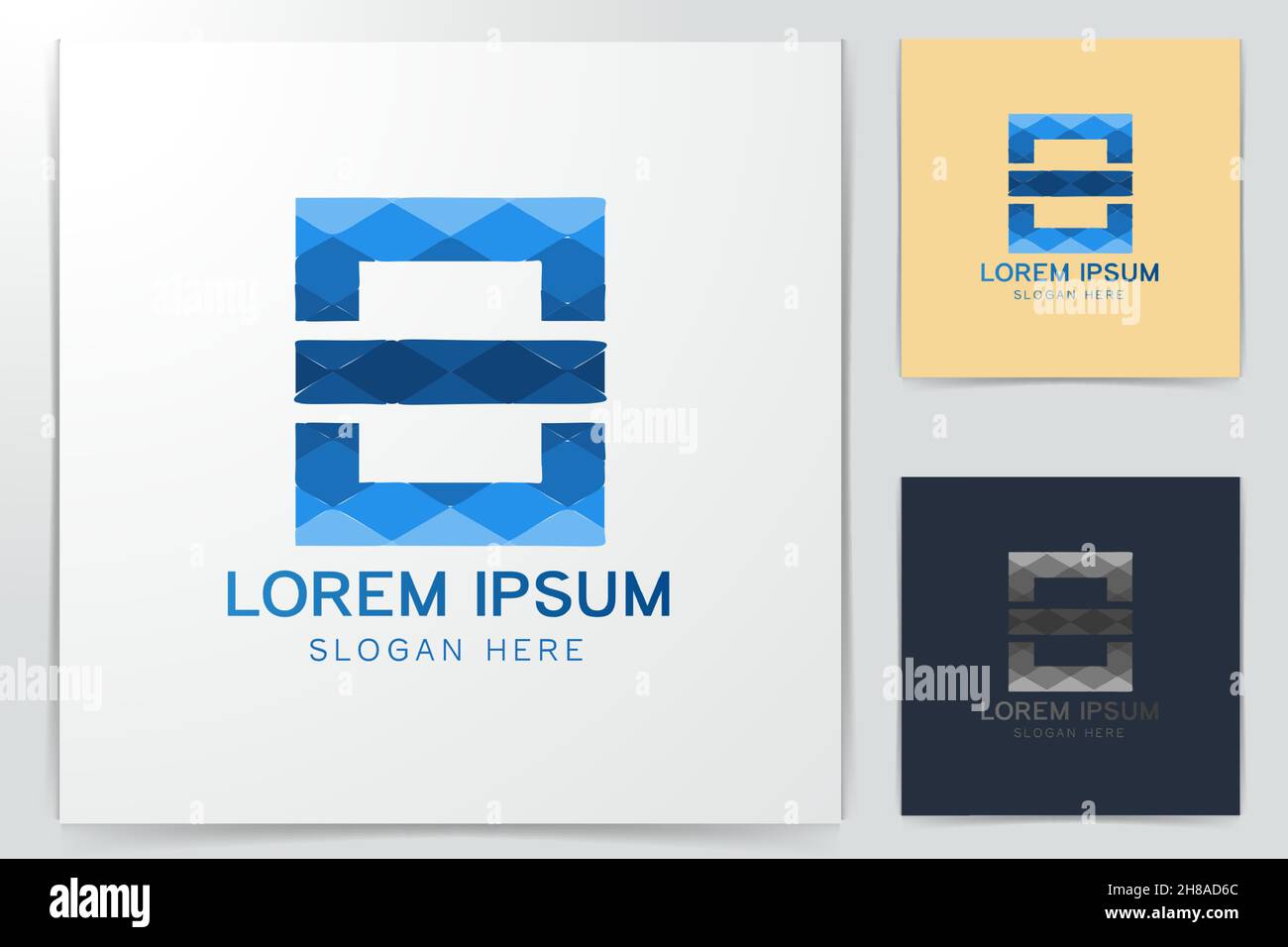 Blue Letter E modern Logo design inspiration Isolated On white ...