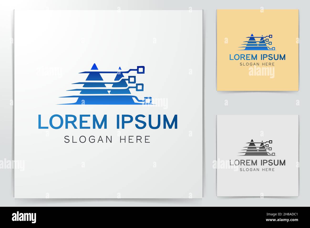 digital mountain technology logo Designs Inspiration Isolated on White ...