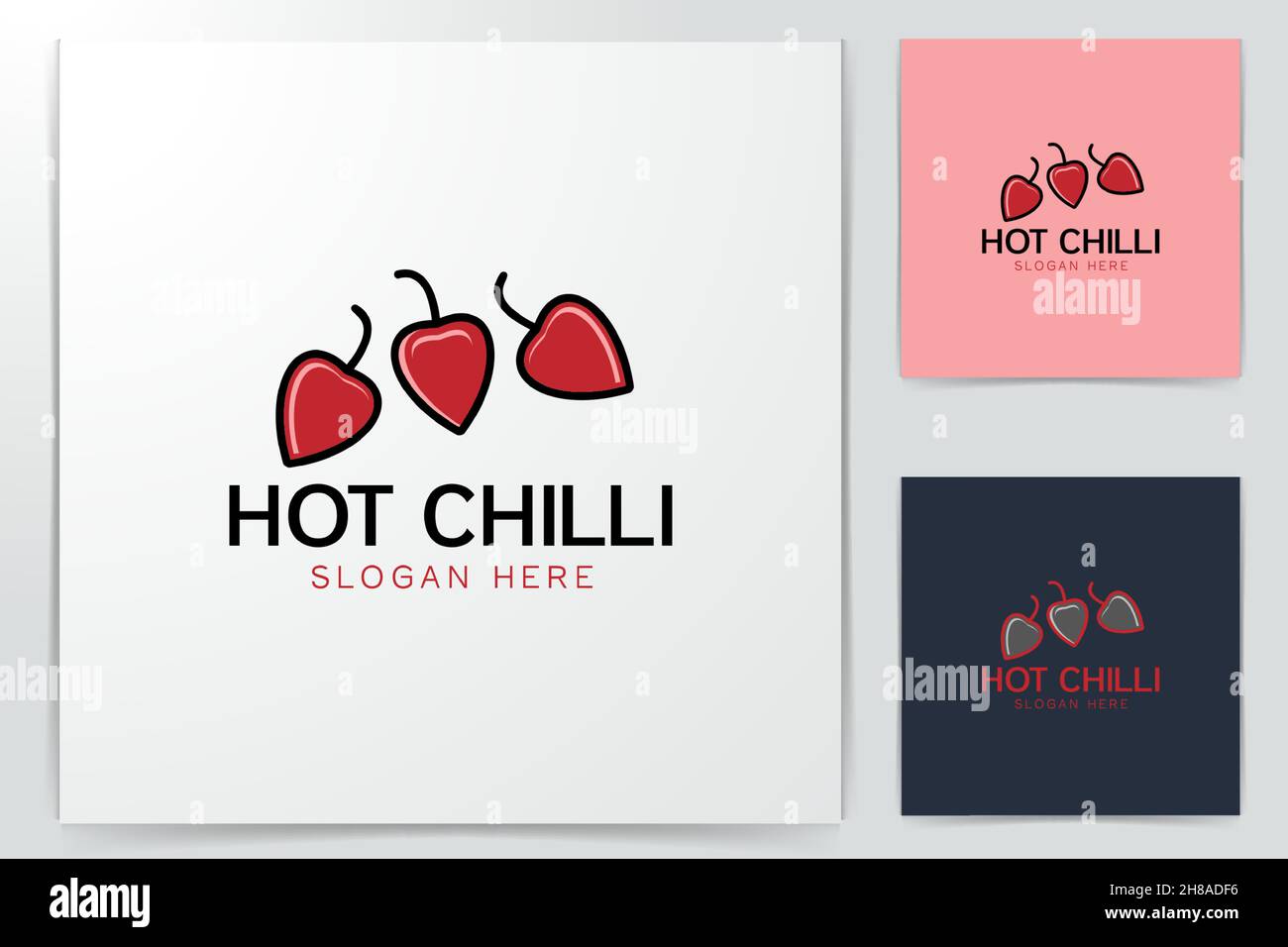 red chili logo Designs Inspiration Isolated on White Background Stock ...