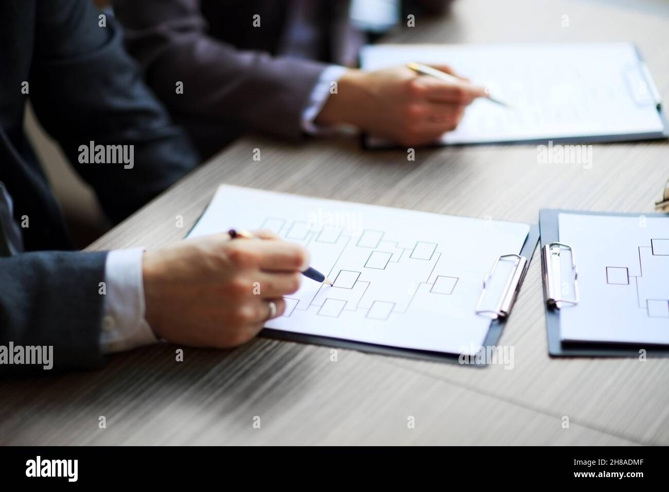 flowchart with empty boxes shows business structure Stock Photo - Alamy