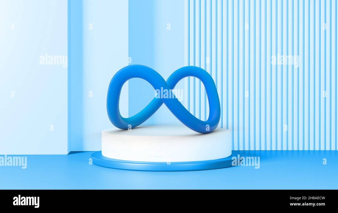 A 3D illustration of the blue eternity blue icon logo Stock Photo - Alamy