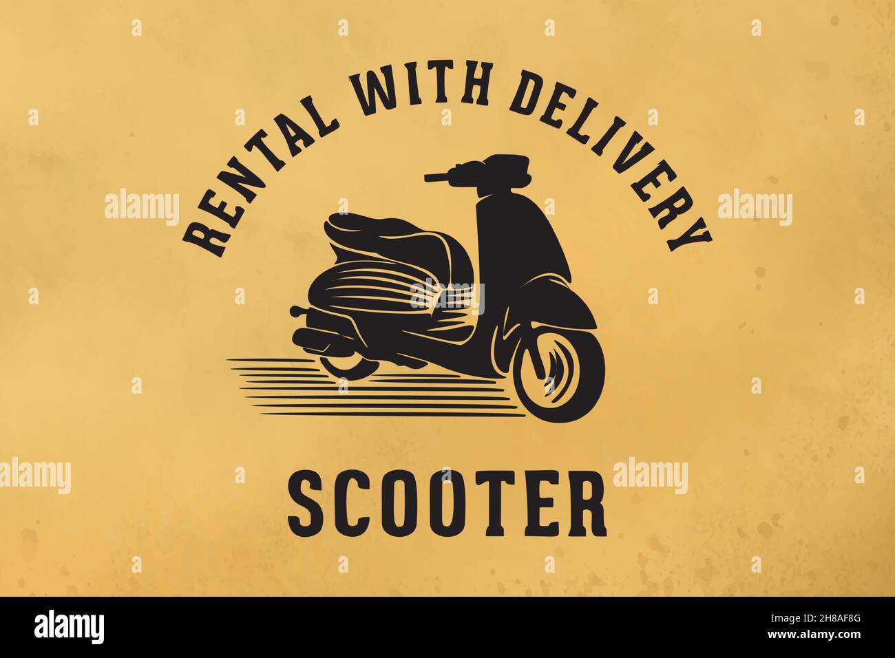 vintage scooter, rental, fast delivery logo Designs Stock Vector Image ...