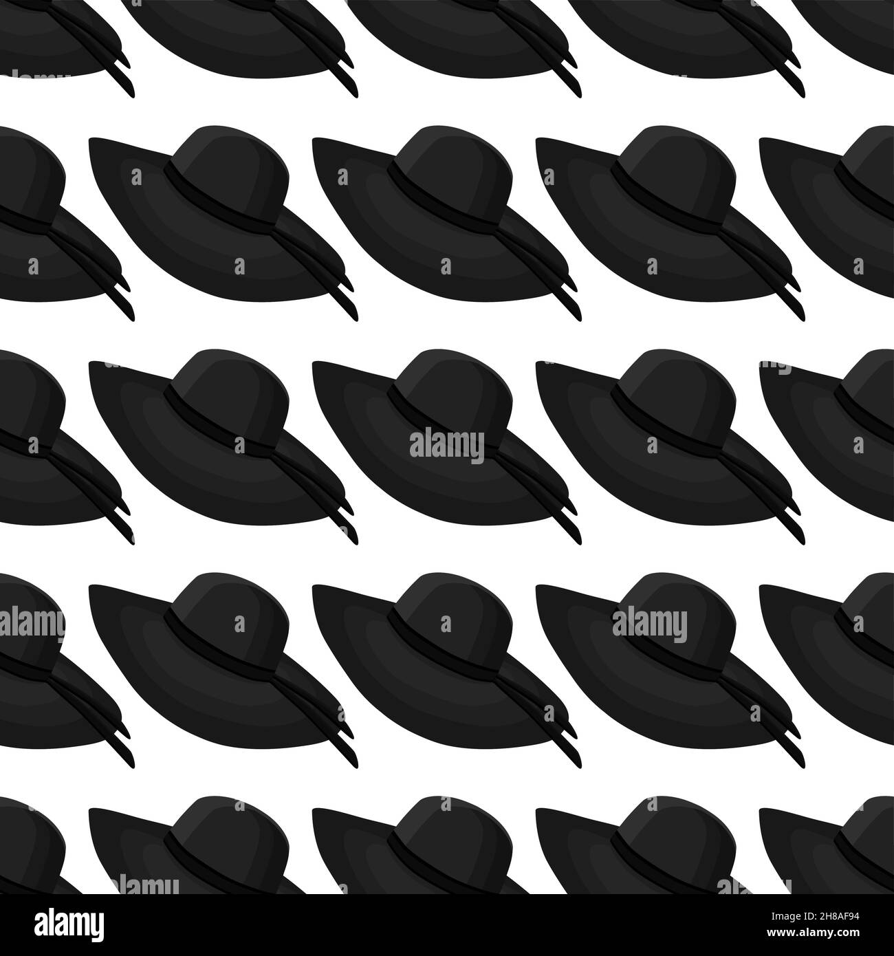 Illustration on theme pattern women sun hats, beautiful caps in white ...