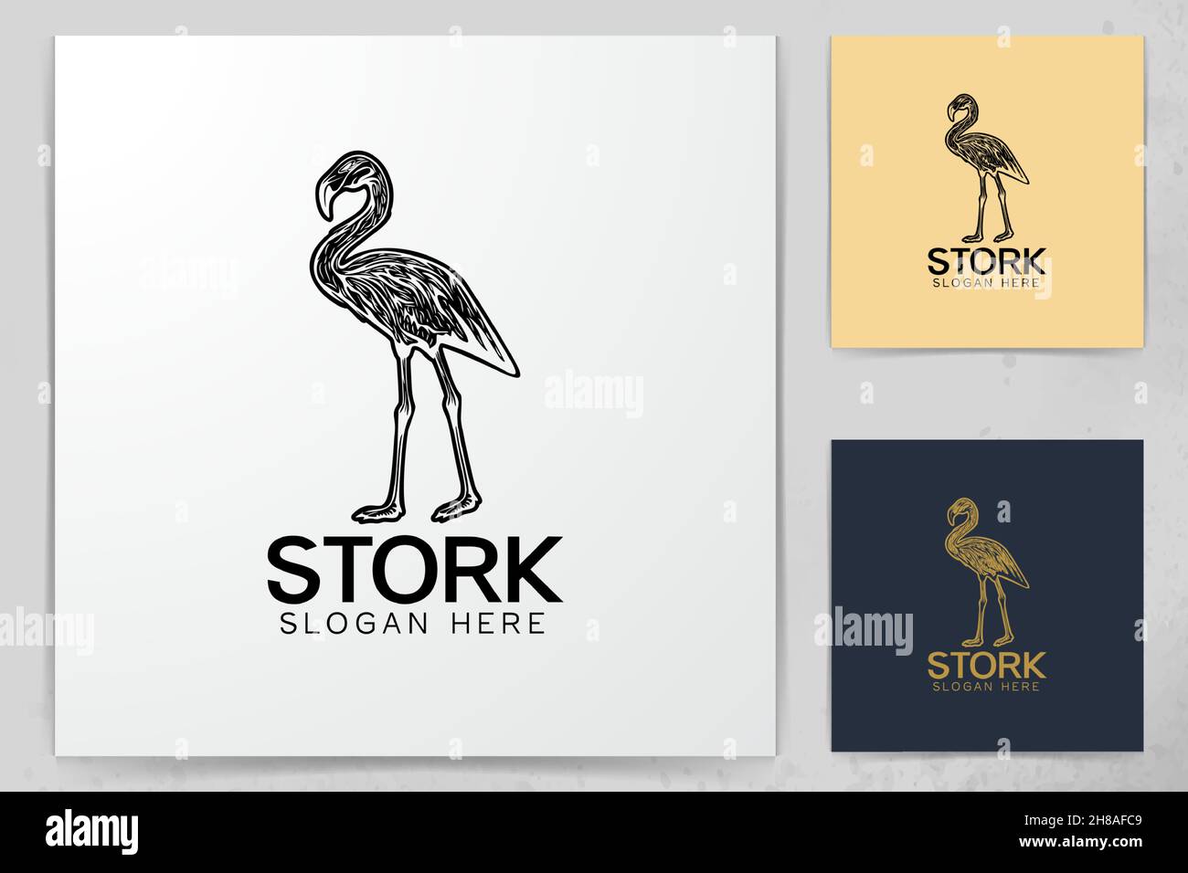 stork, flamingo logo design inspiration Stock Vector Image & Art - Alamy