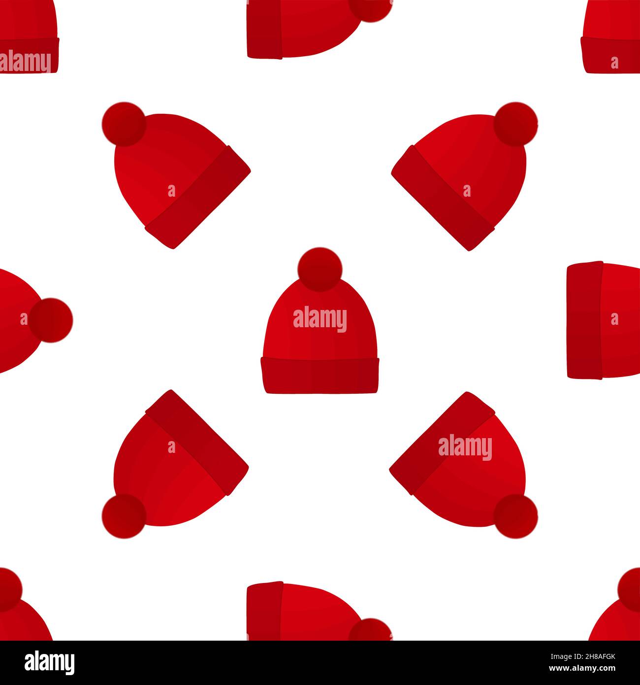 Colored pattern winter hats beanie, beautiful caps in white background ...