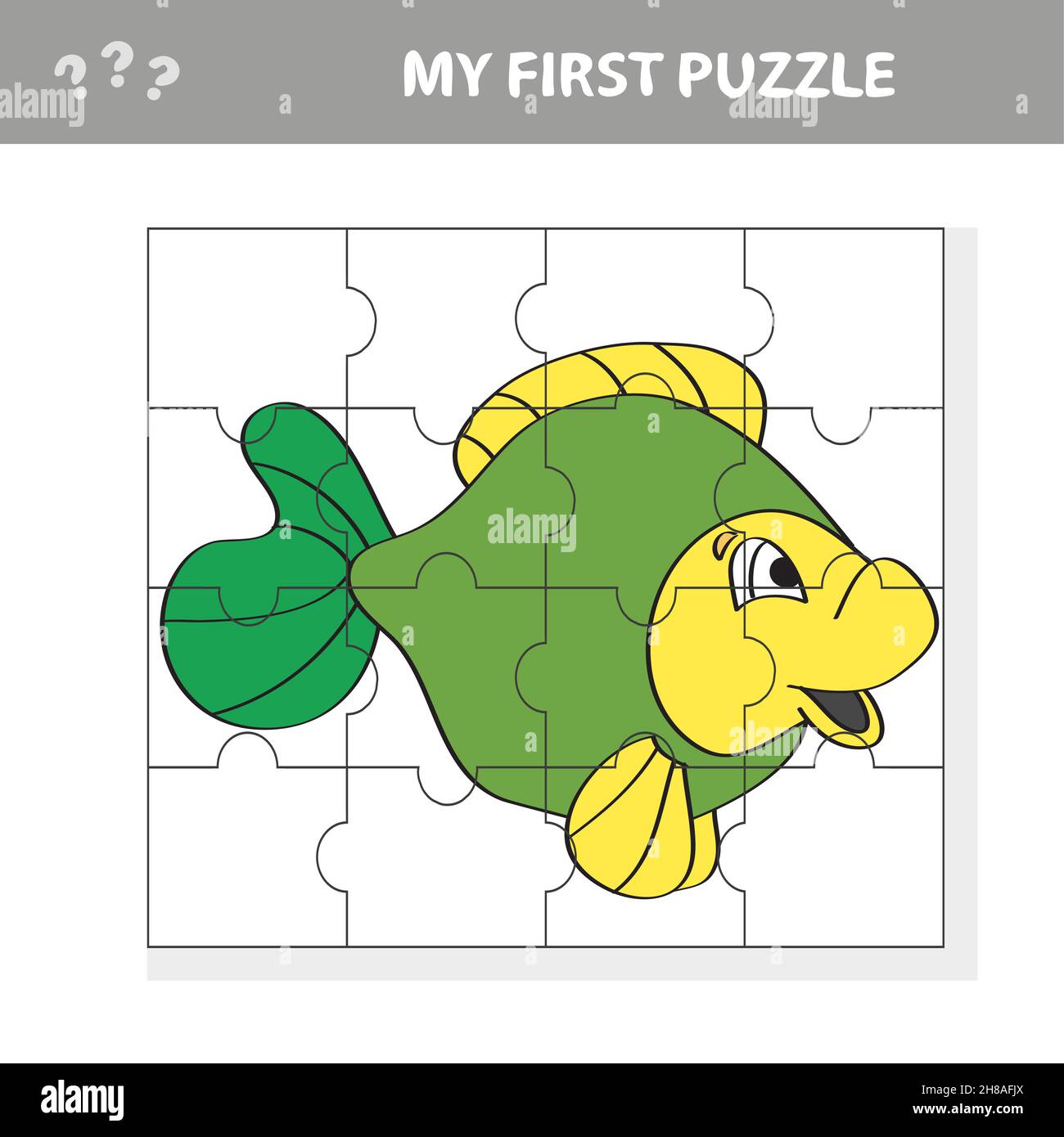 Fish in cartoon style, education game for the development of preschool ...
