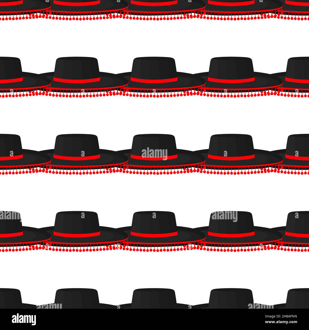Pattern mexican hats sombrero, beautiful caps in white background. Caps ...