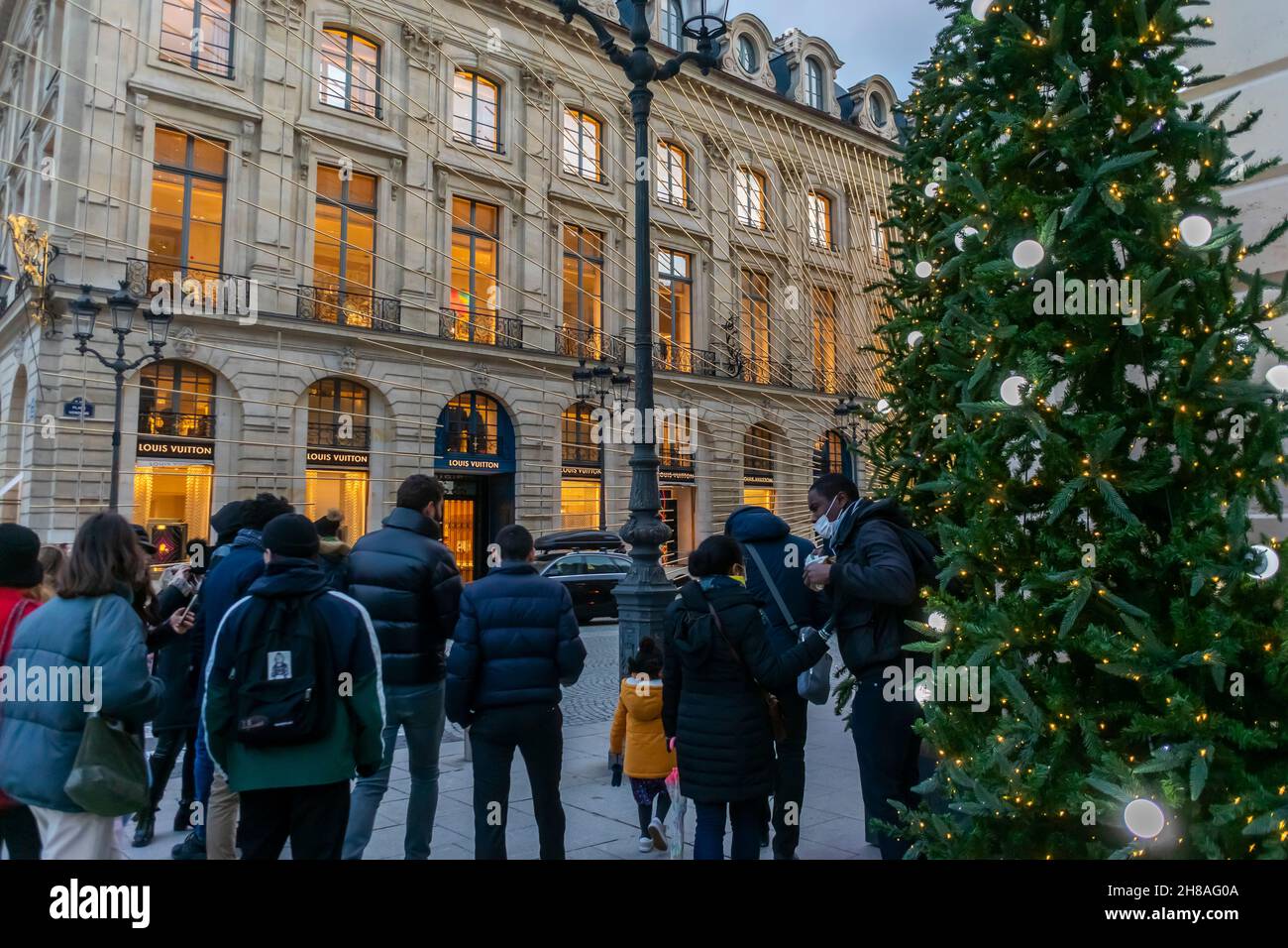 Paris, France, Crowd People, walking away, Outside, Shopping Street ...