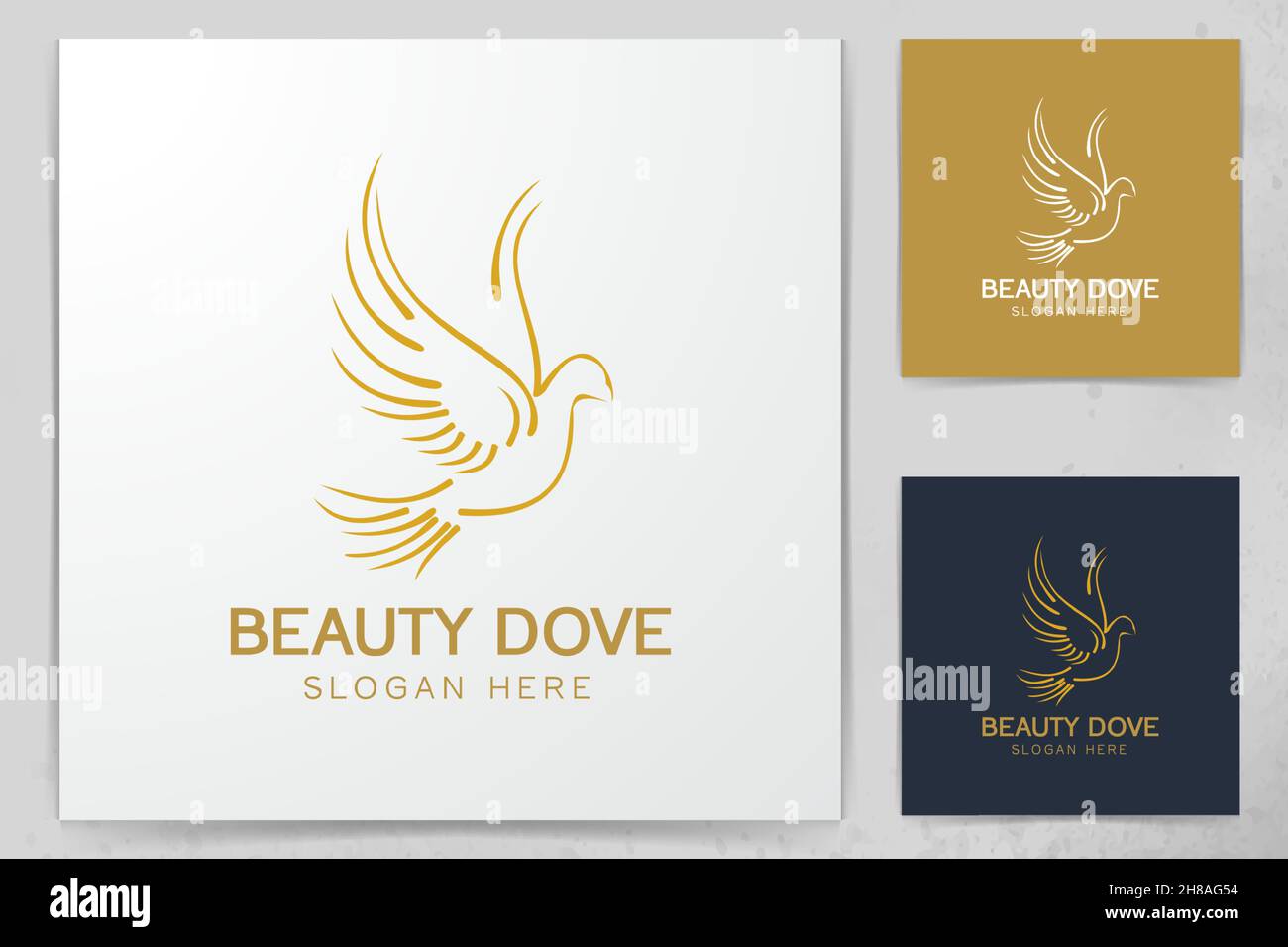 pigeon line art for wedding and boutique logo design inspiration Stock ...