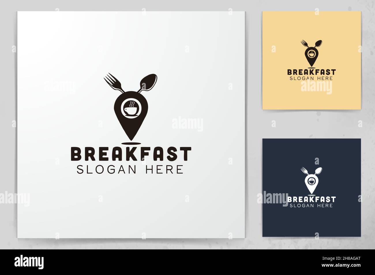 map point and restaurant logo Designs Inspiration Isolated on White ...