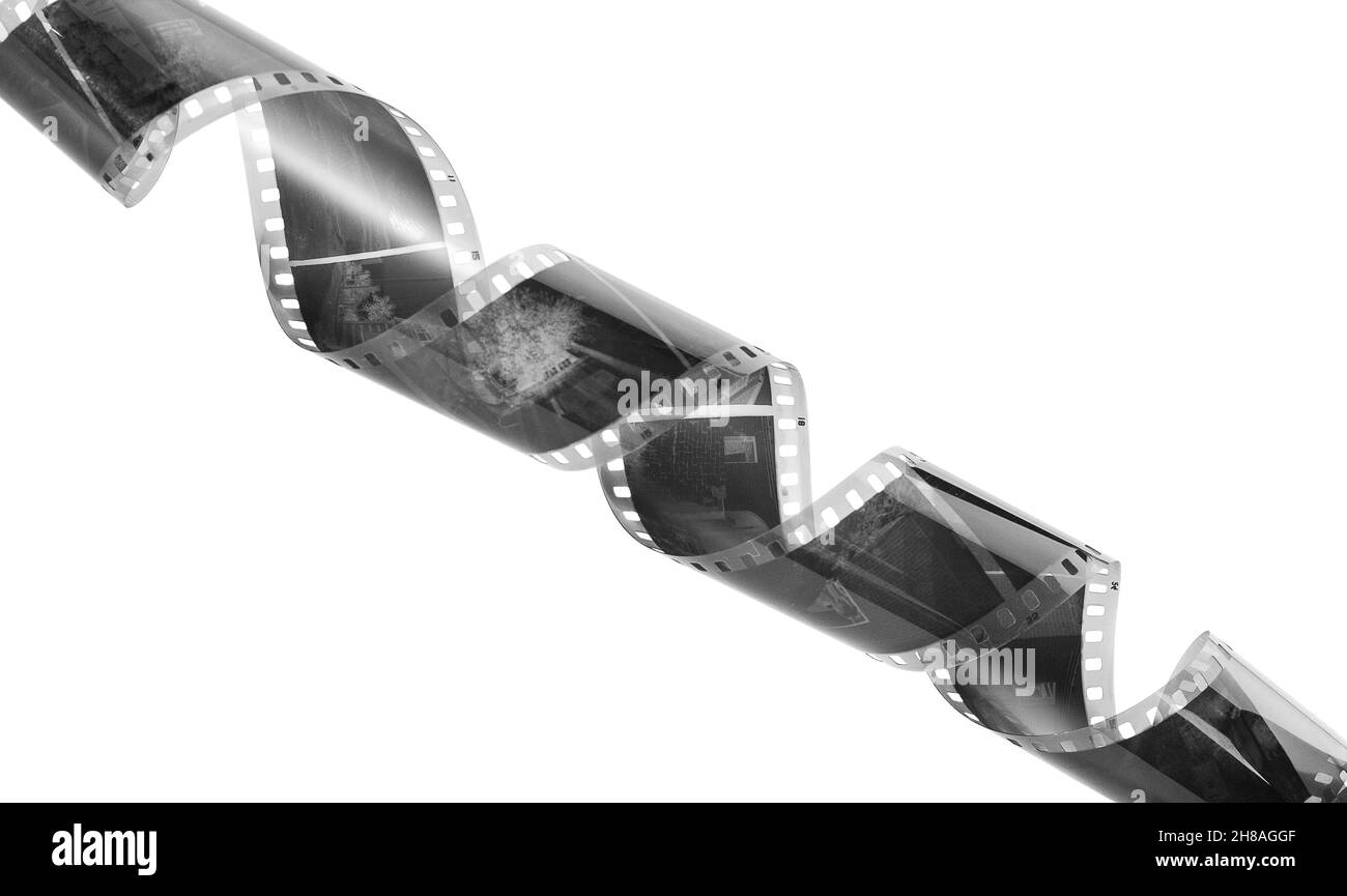 35mm camera film strip isolated on white background Stock Photo - Alamy