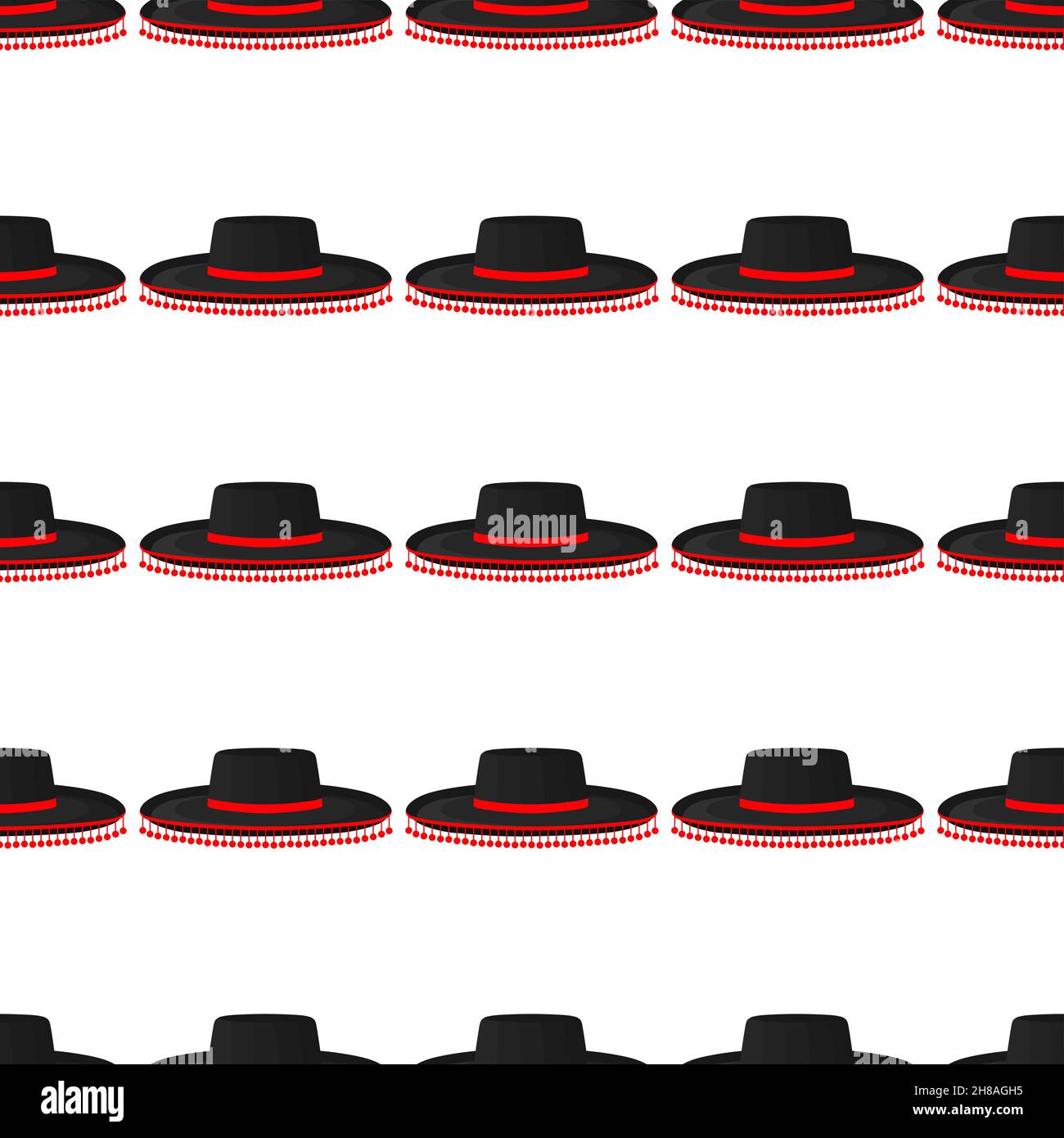 Pattern mexican hats sombrero, beautiful caps in white background. Caps ...