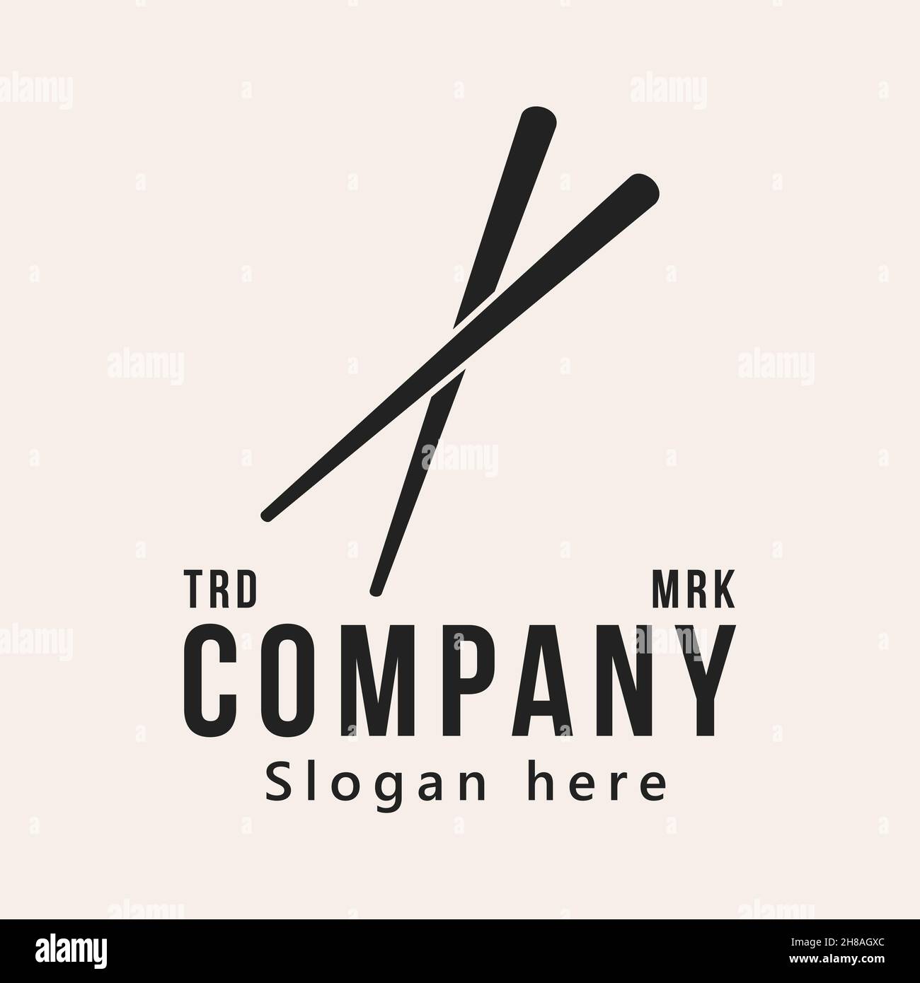 chopsticks logo design vector illustration Stock Vector Image & Art - Alamy