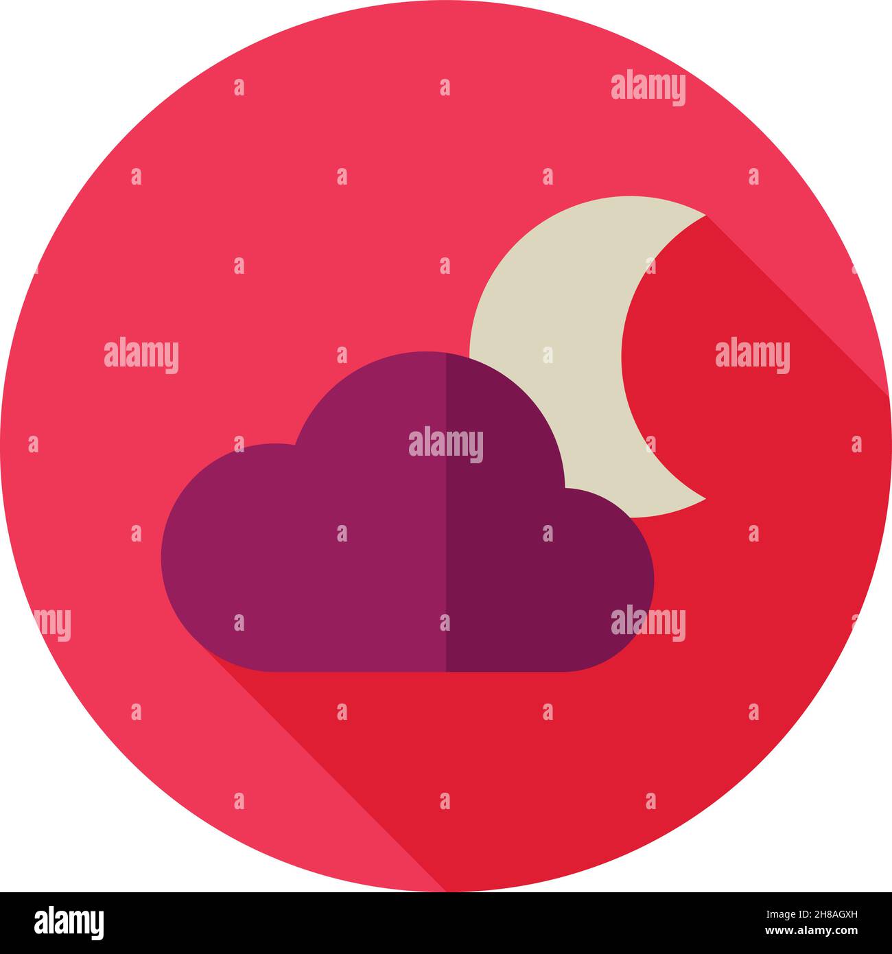 Cloud Moon flat icon. Sleep dreams symbol. Meteorology. Weather. Vector ...