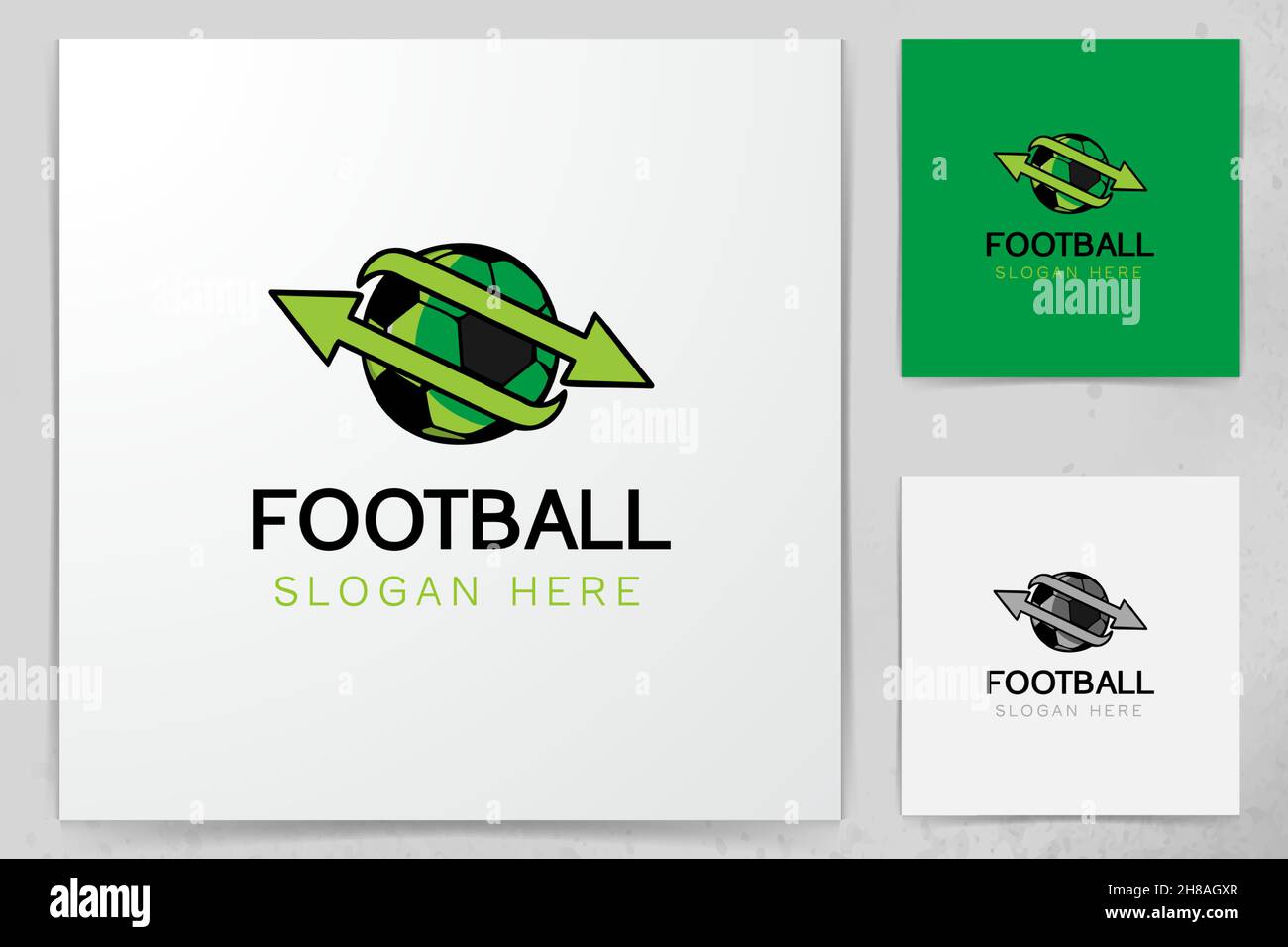 football, ball and arrow logo Designs Inspiration Isolated on White ...