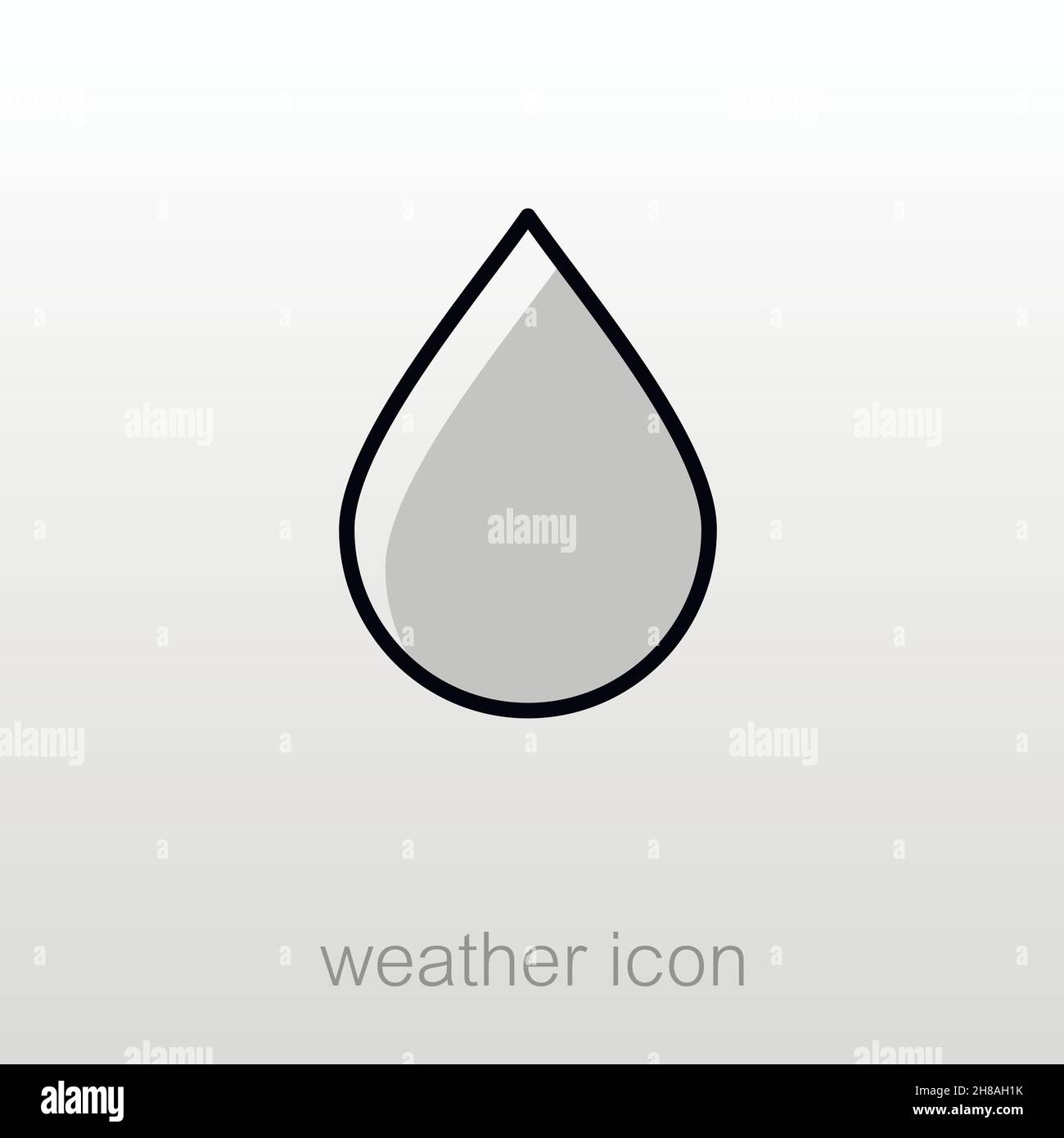 Water Rain Drop outline icon. Meteorology. Weather. Vector illustration ...