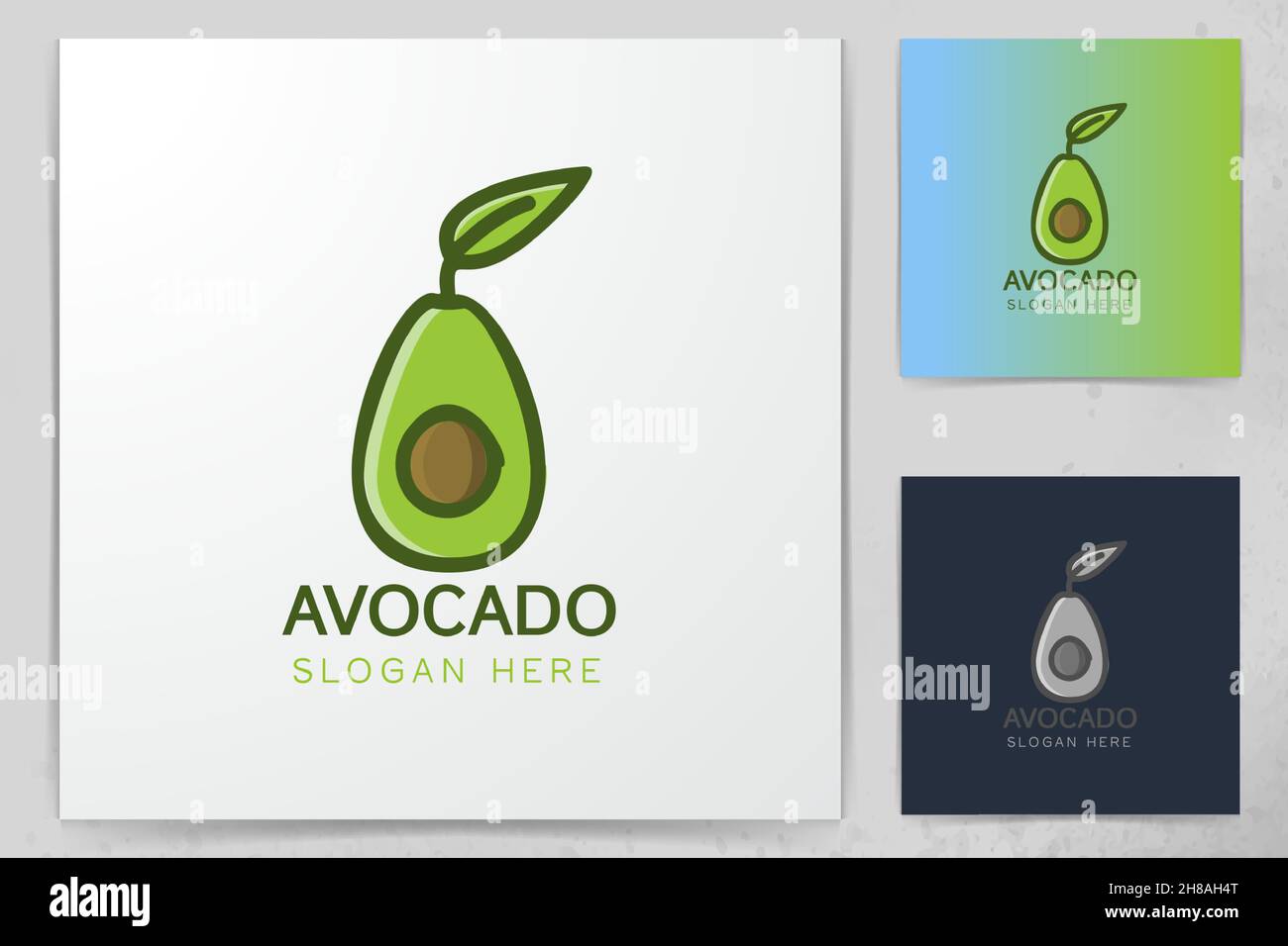 green avocado logo Designs Inspiration Isolated on White Background ...