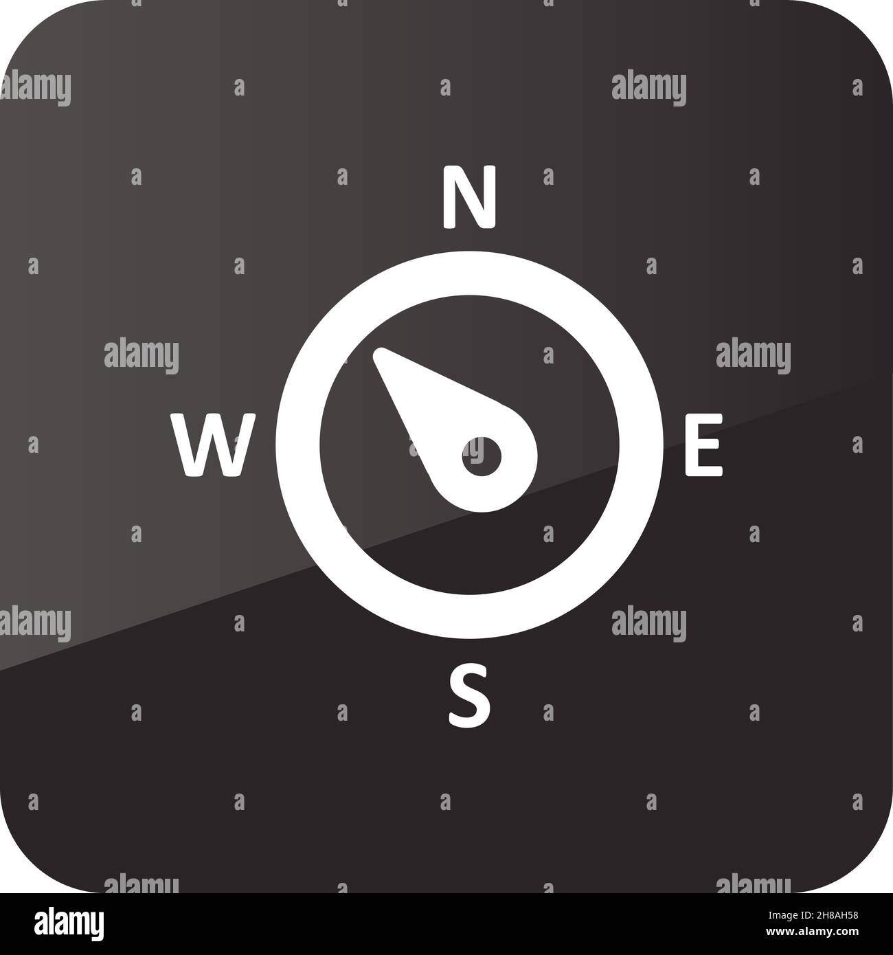 Compass wind rose outline icon. Direction northwest. Meteorology ...