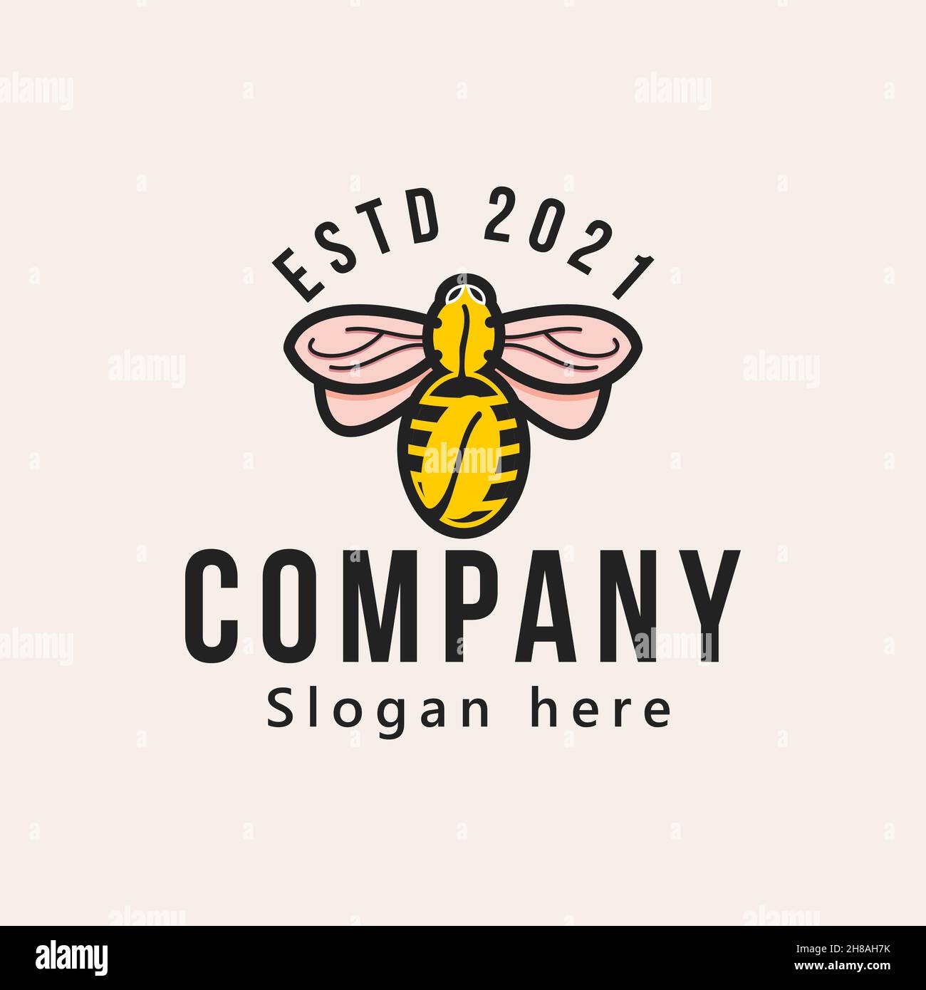 Bee Logo Design Vector illustration Stock Vector Image & Art - Alamy