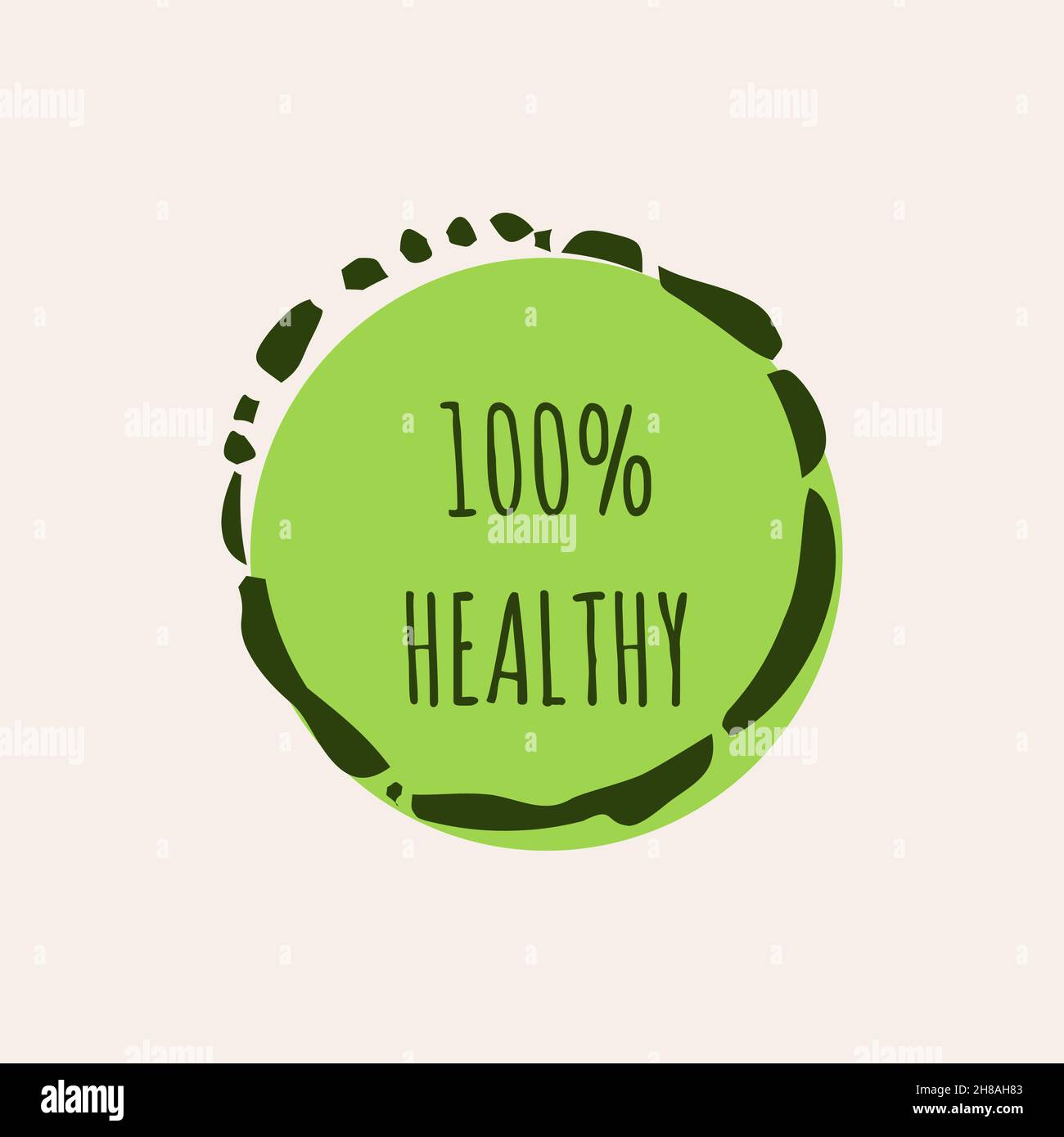100 percents healthy label, vector illustration Stock Vector Image ...