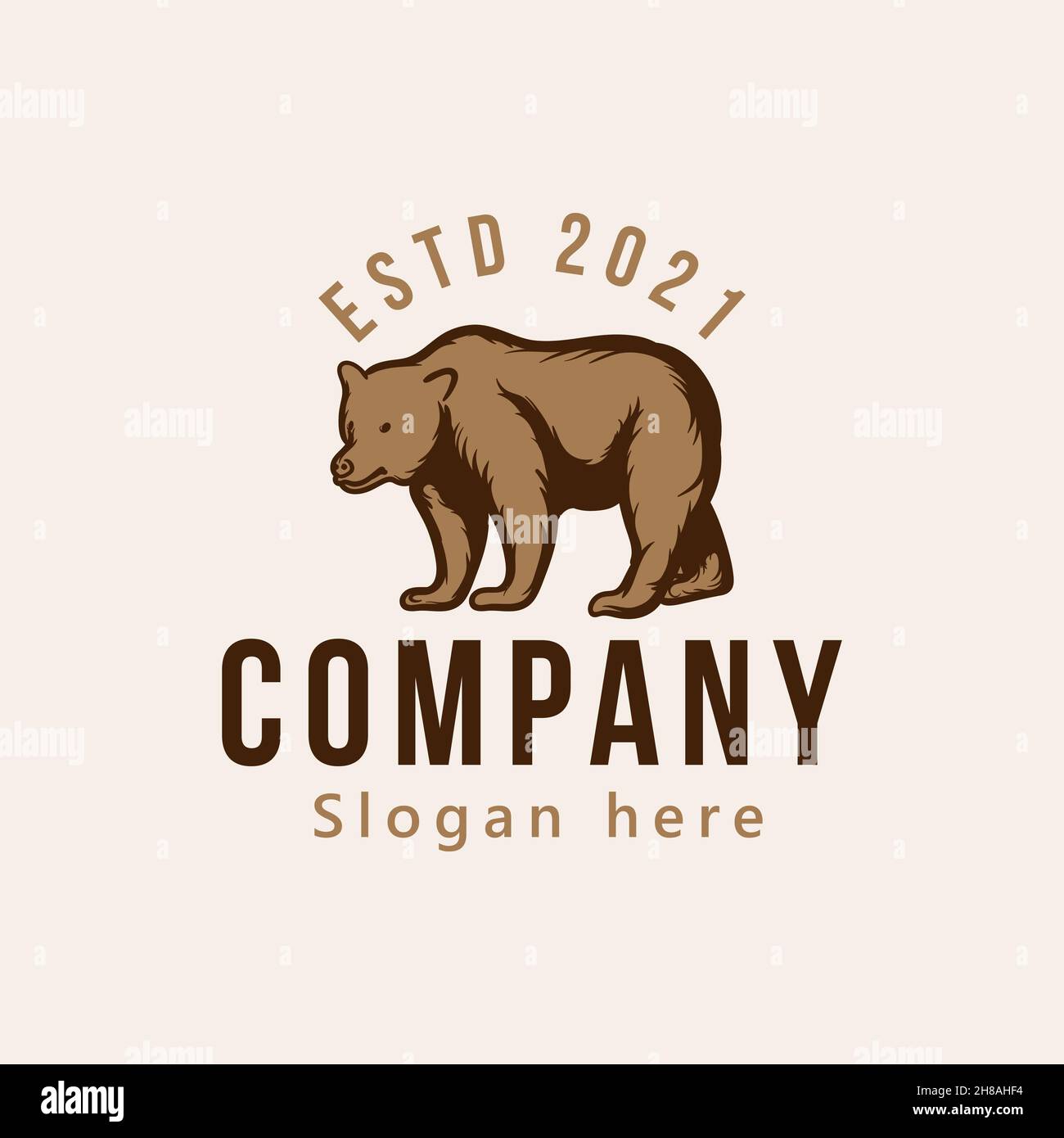 vintage bear logo design vector illustration isolated design element ...