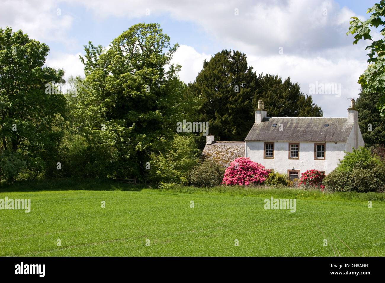 white cottage in Kirland, Moniaive, Glencairn, Dumfries & Galloway ...
