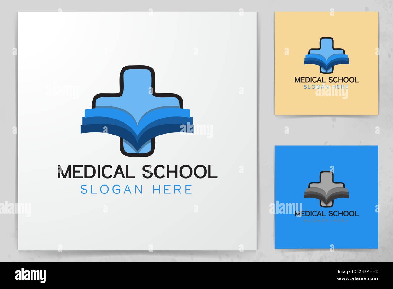 medical health, and book education logo Designs Inspiration Isolated on ...