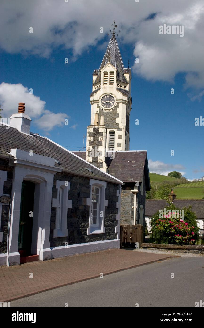 Street and clock tower Moniaive, Dumfries & Galloway, Scotland Stock ...
