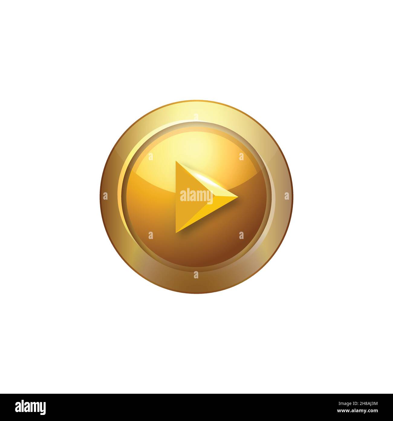 golden play button icon, symbol, logo designs, vector illustration ...